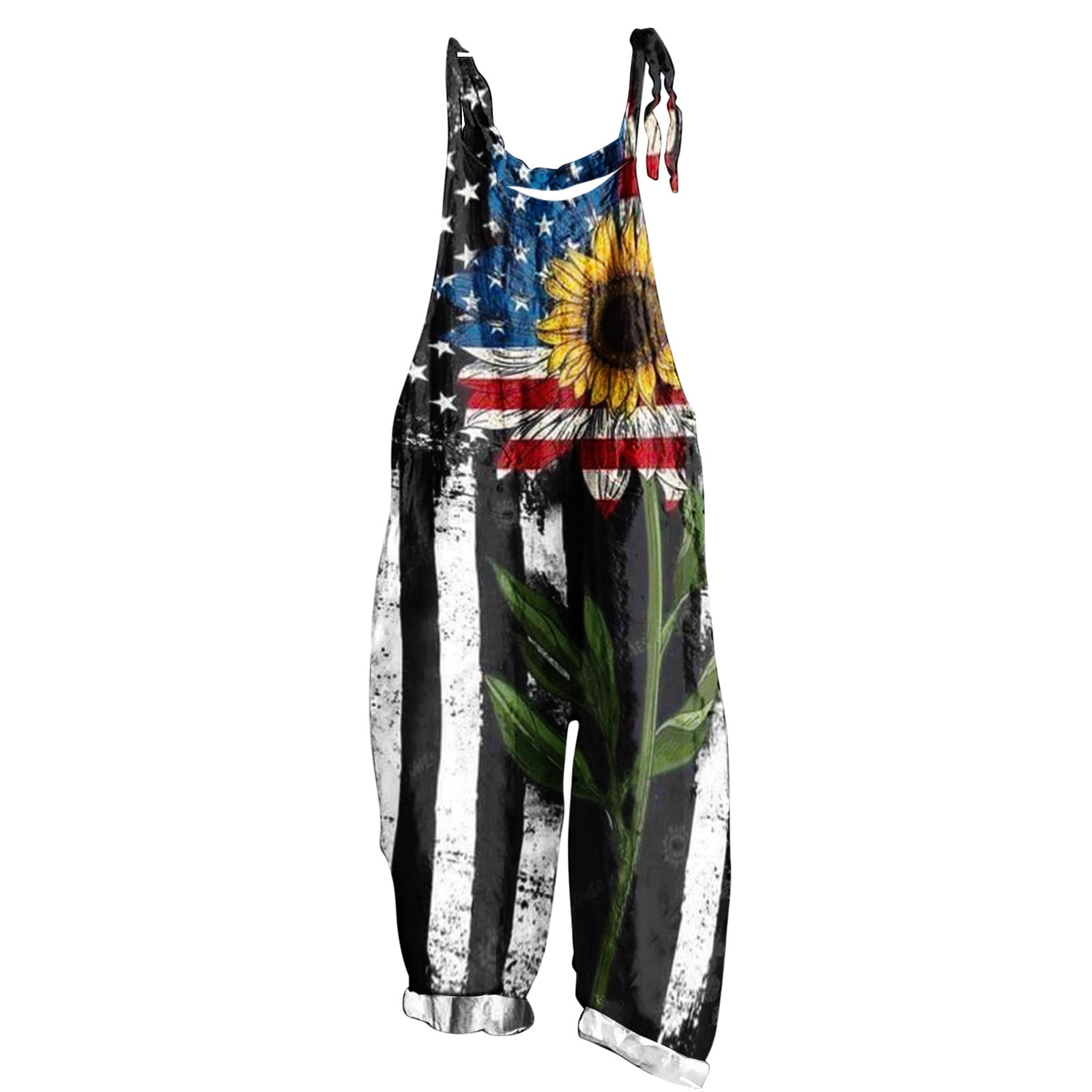 Virmaxy Womens American Flag Veteran Jumpsuit 4th of July Overalls ...