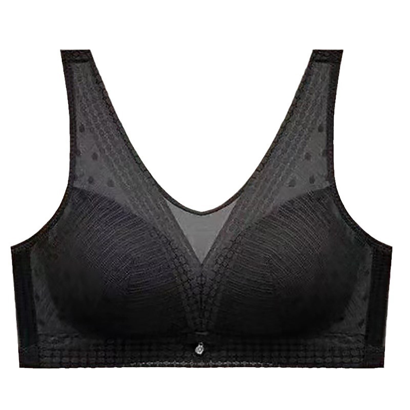 Virmaxy Womens Bras No Underwire Full Support Solid Lace Lingerie Bras