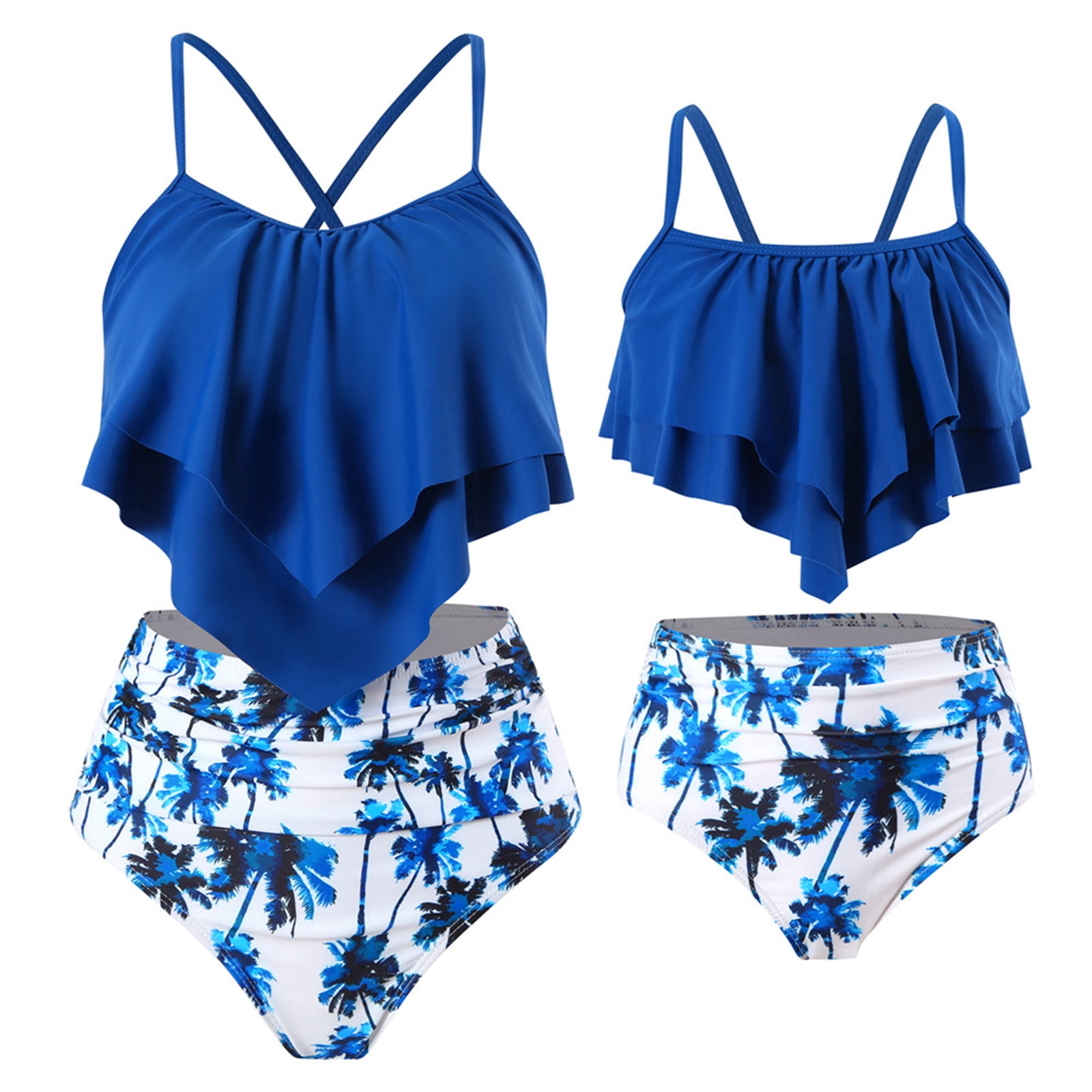 Virmaxy Womens Cute Floral Graphic Tankini Swimsuit Family Swimsuits ...