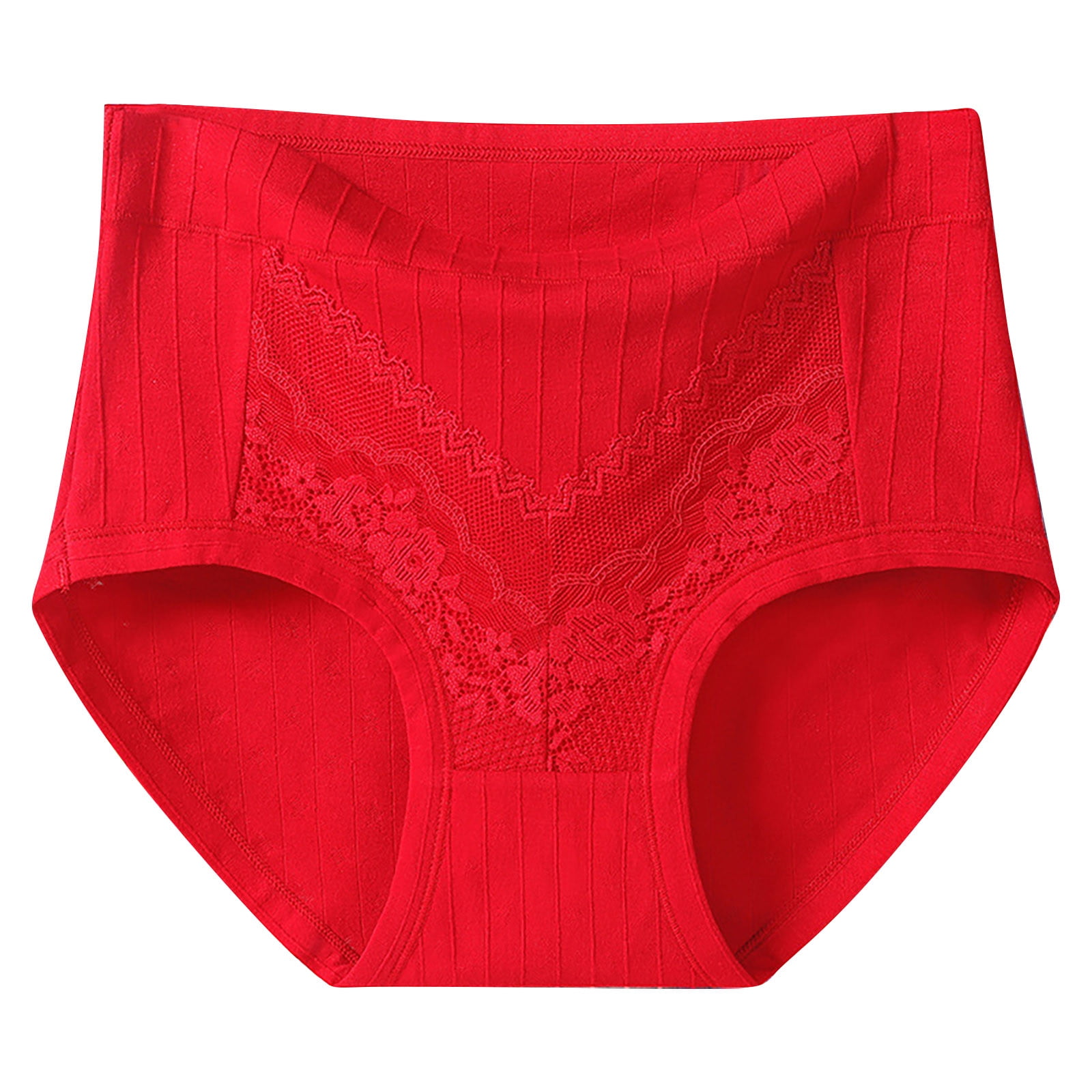 Virmaxy Womens Oversized Period Underwear Panties Solid Lace Plus Size