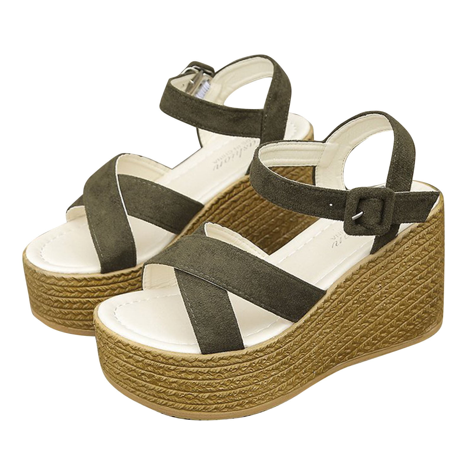 Virmaxy Womens Platform Sandals Summer Plus-size New Muffin Platform ...