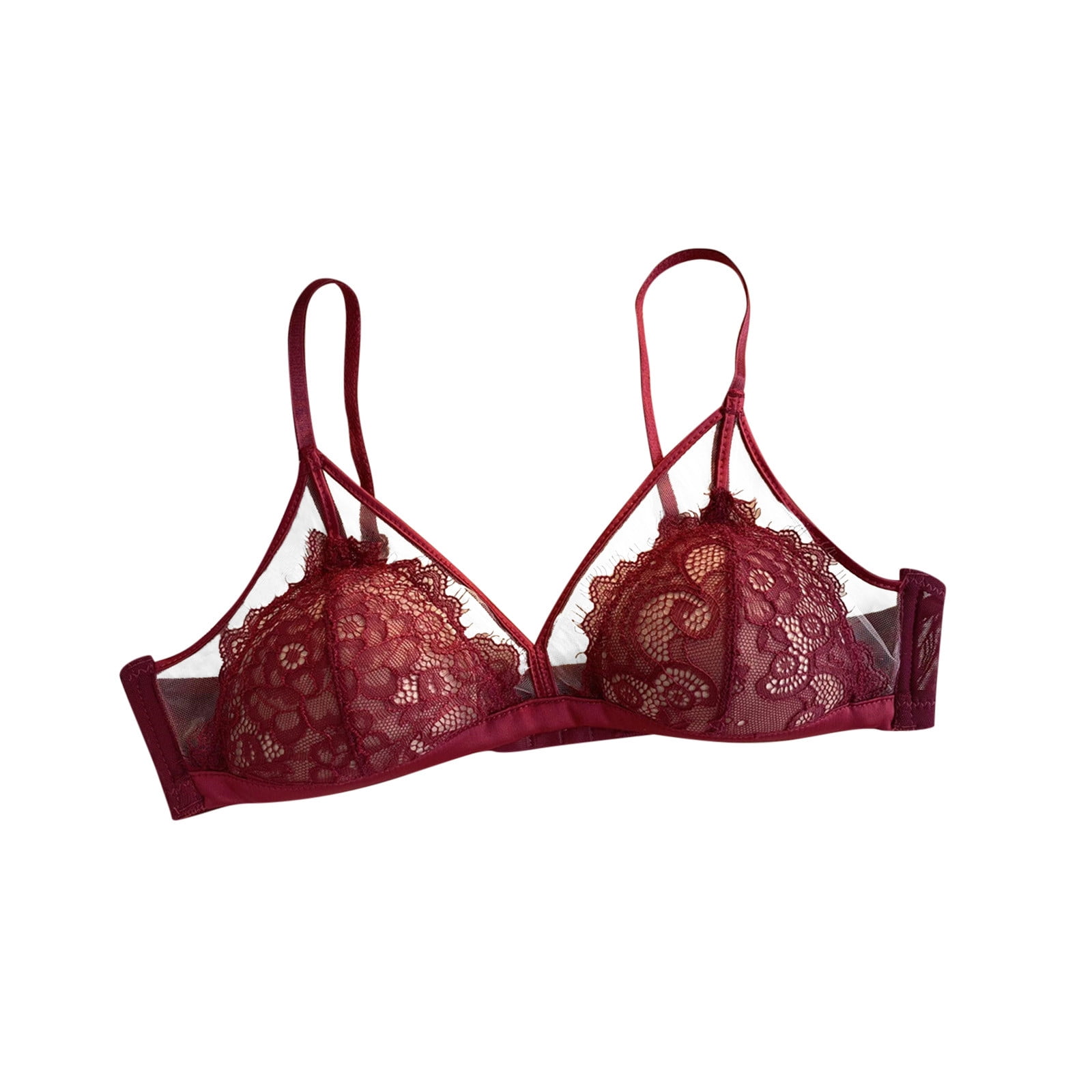 Virmaxy Womens Wireless Bras With Support And Lift Alluring Lace Small ...