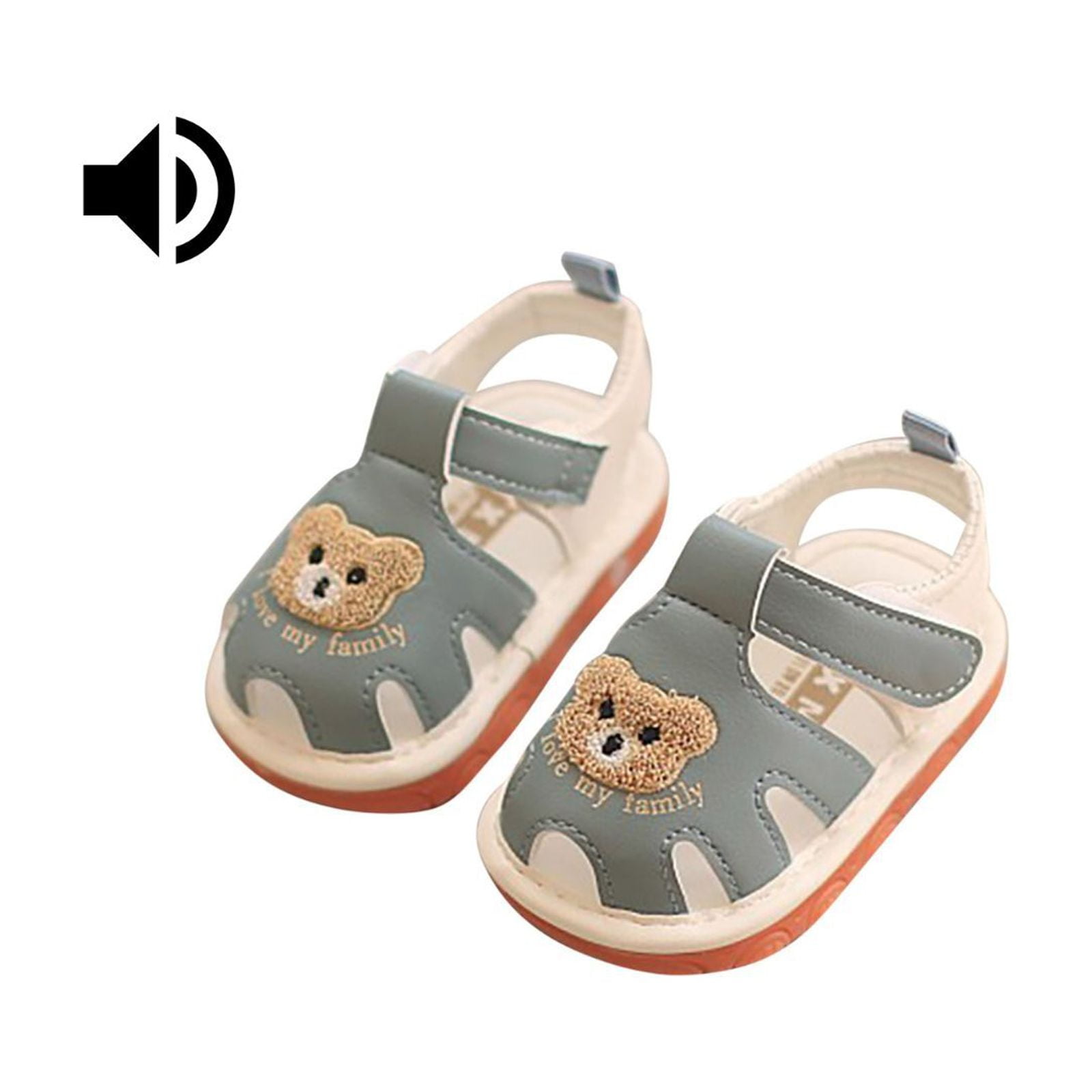 Virmaxy Baby Leather Sandals with Squeaker, Breathable Non-Slip First ...