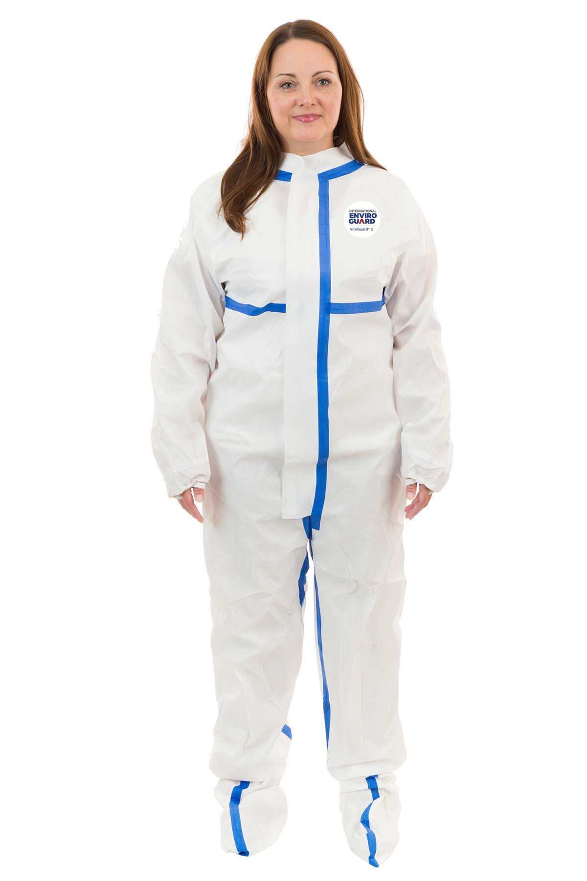 ViroGuard® 2, White Biohazard Coverall, Boot Only, Elastic Wrist ...