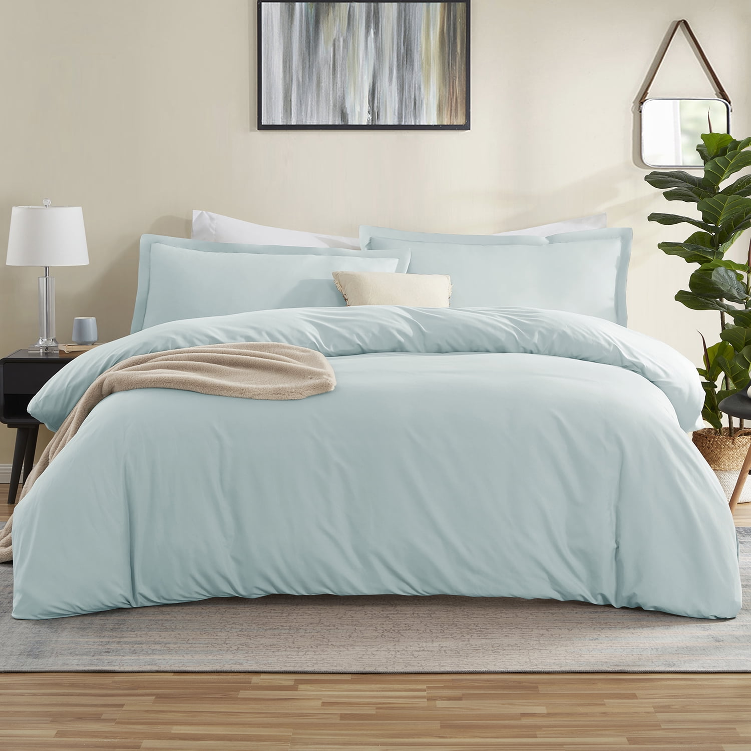 Virtu 3pc Duvet Cover Set, Luxury Microfiber Duvet Full with 2 Pillow ...