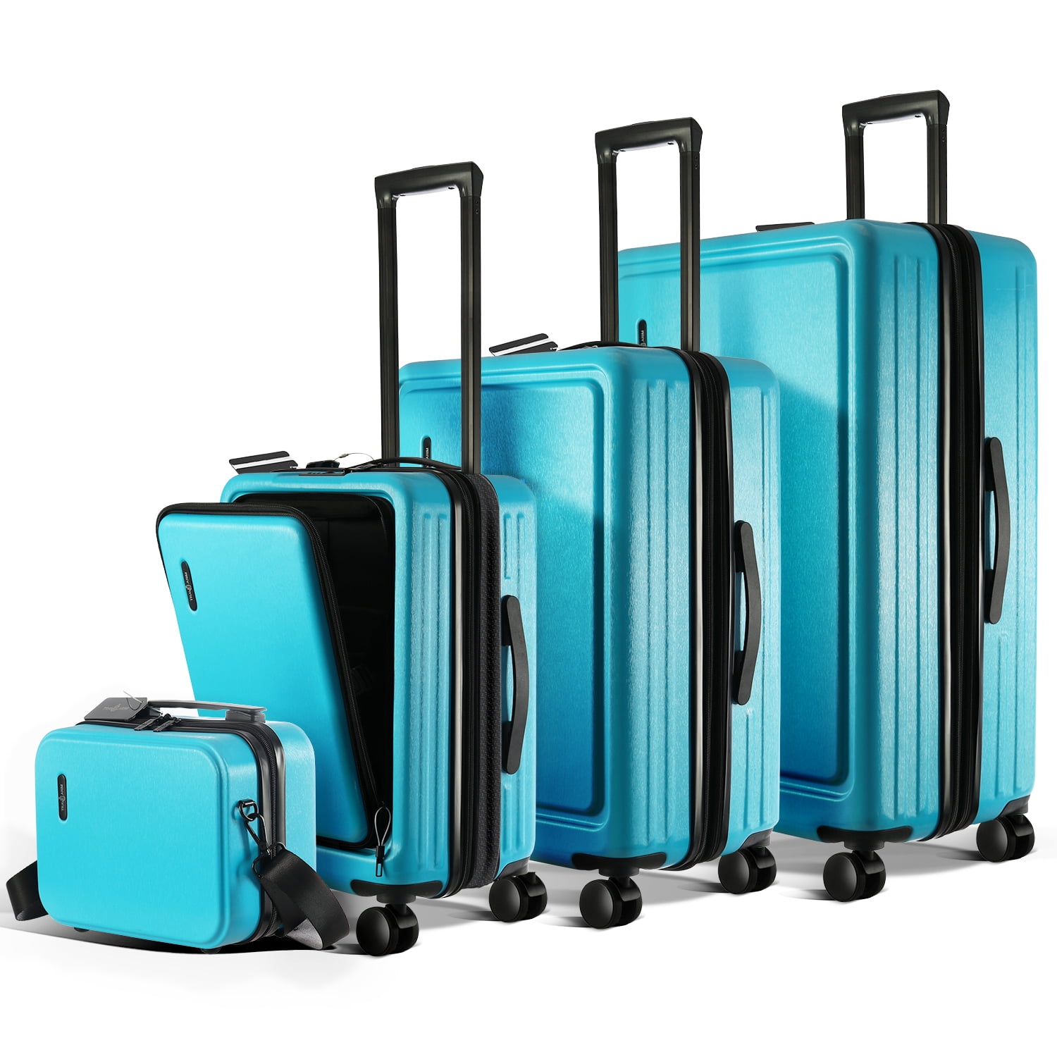 Virtu 4 Piece Hardshell Exapandable Luggage Set, Spinner Luggage ...