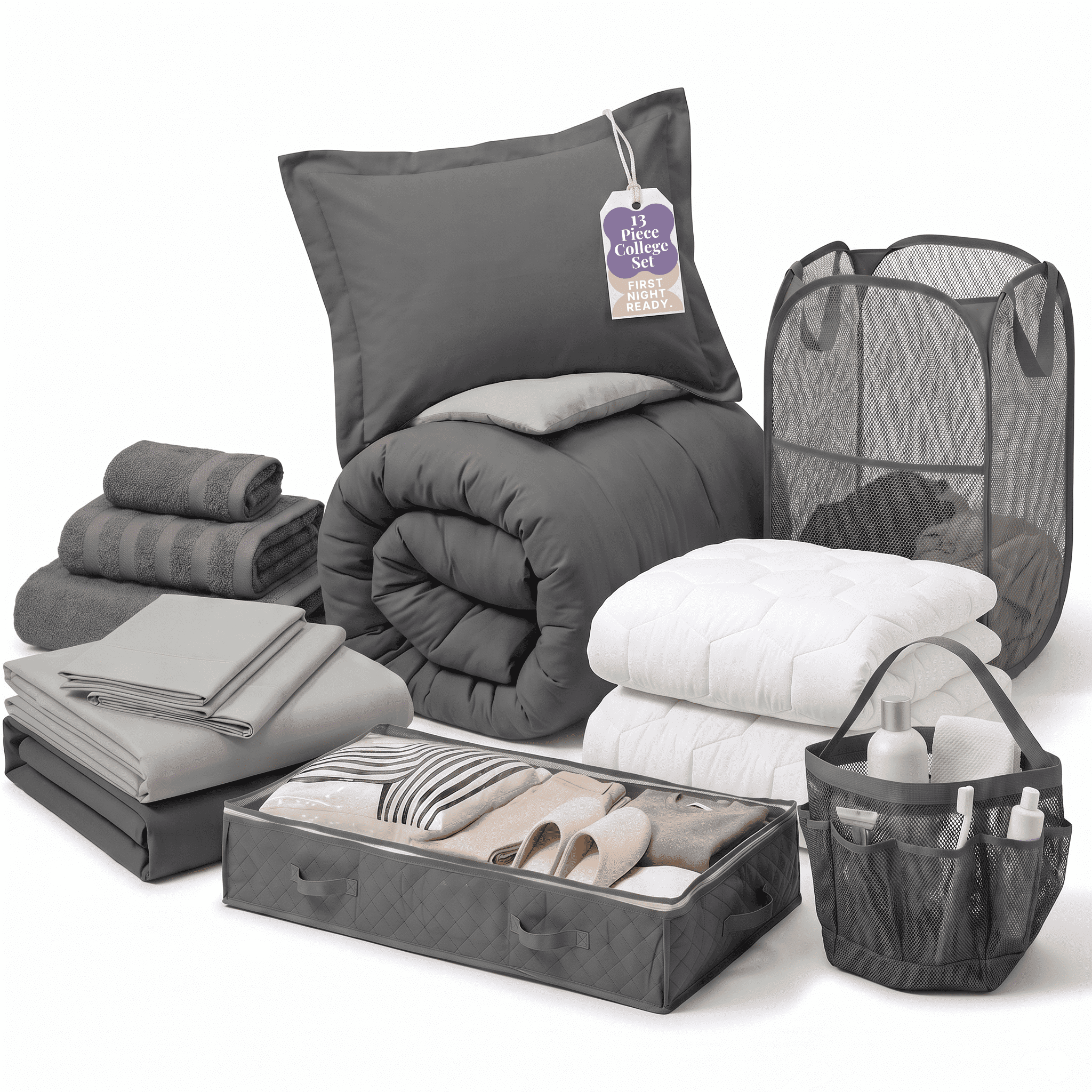 Ravure College Dorm Room Essentials Complete Set, Twin XL Comforter Set ...