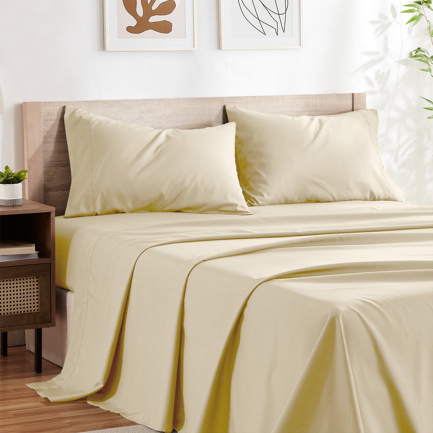 Virtu Bed Sheets Set Deep Pocket Rayon Derived From Bamboo