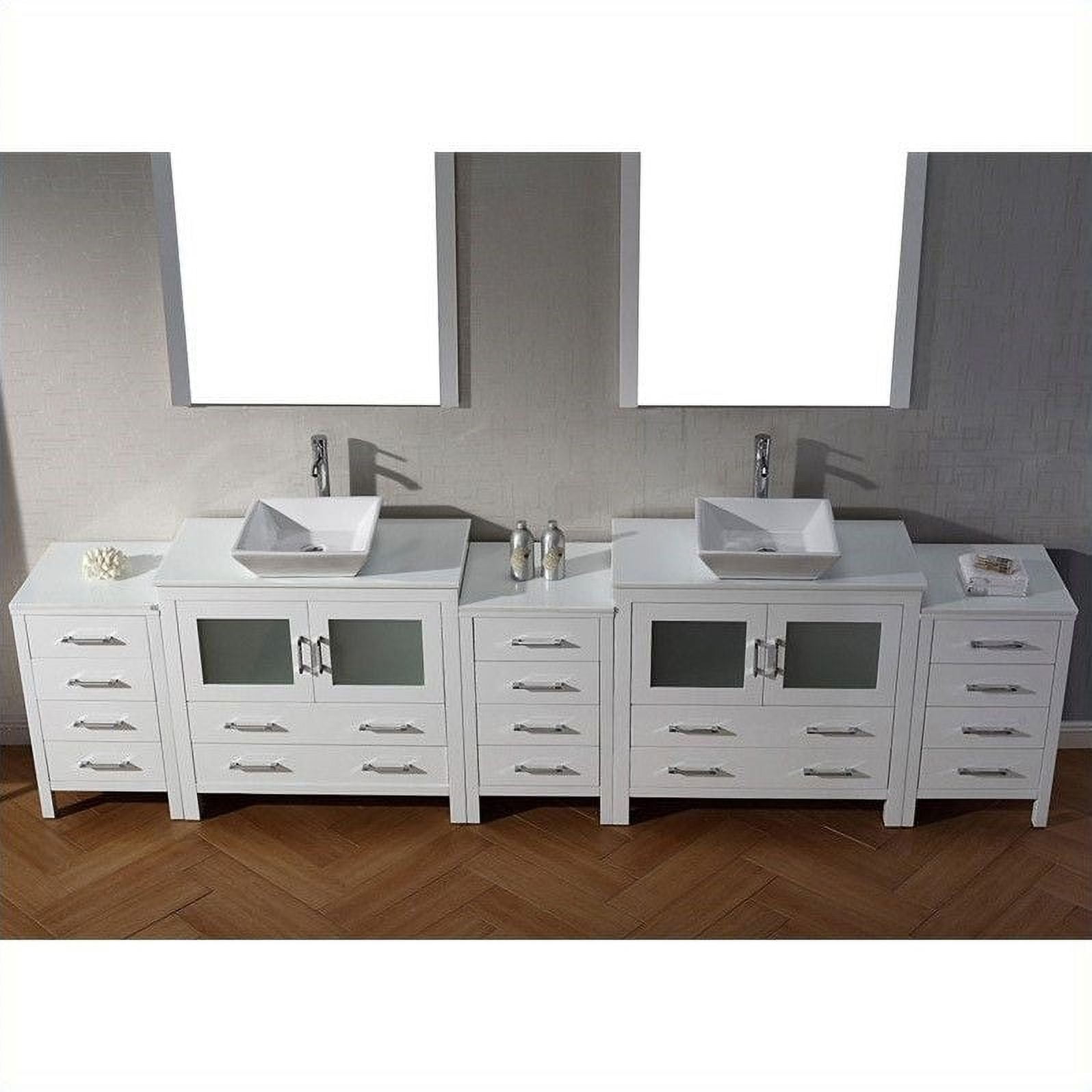 Virtu Dior 125" Stone Double Bathroom Vanity Set in White - Walmart.com