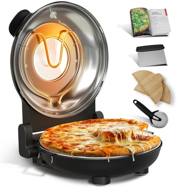Virtu Electric Pizza Oven & Pizza Maker Machine, 12 Inch Pizza cooker ...