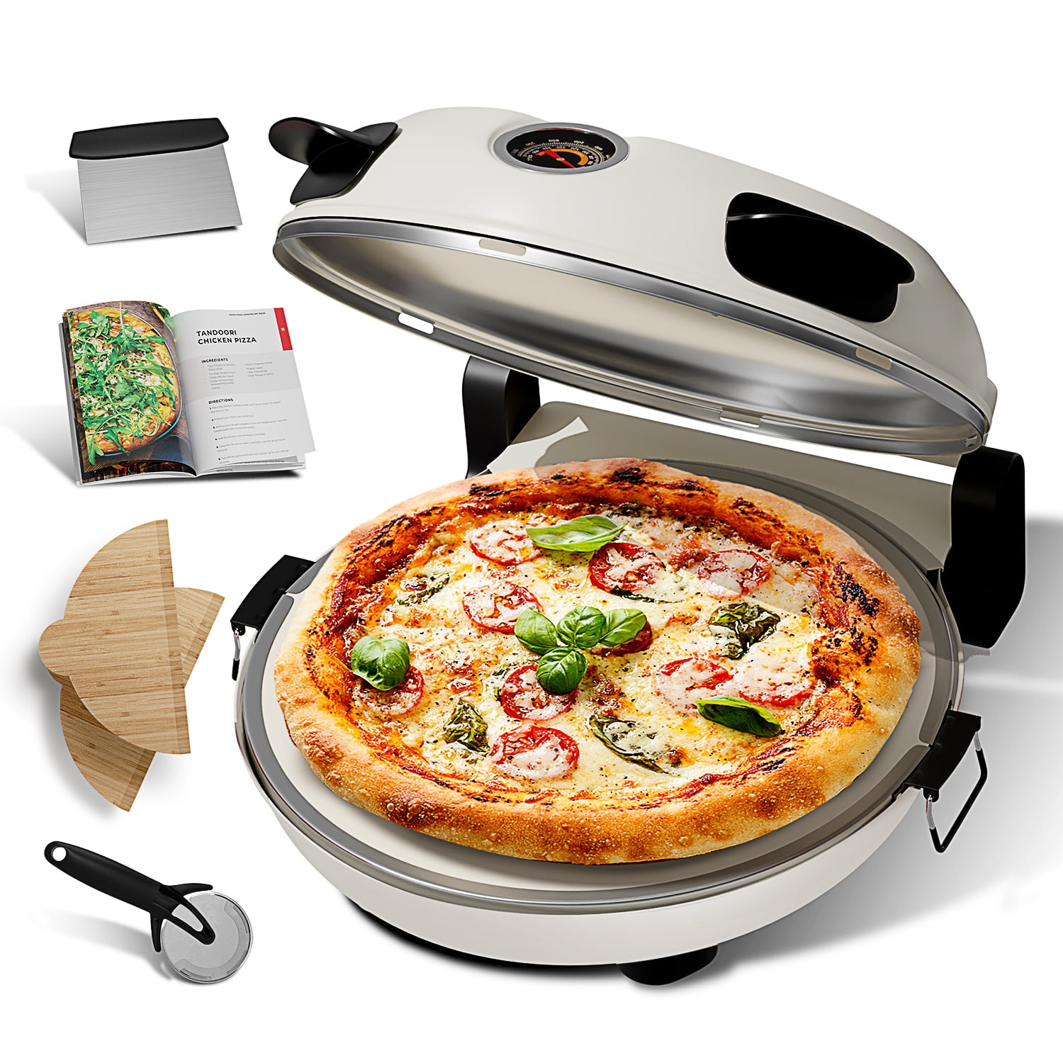 Virtu Electric Pizza Oven & Pizza Maker Machine, 12 Inch Pizza cooker ...
