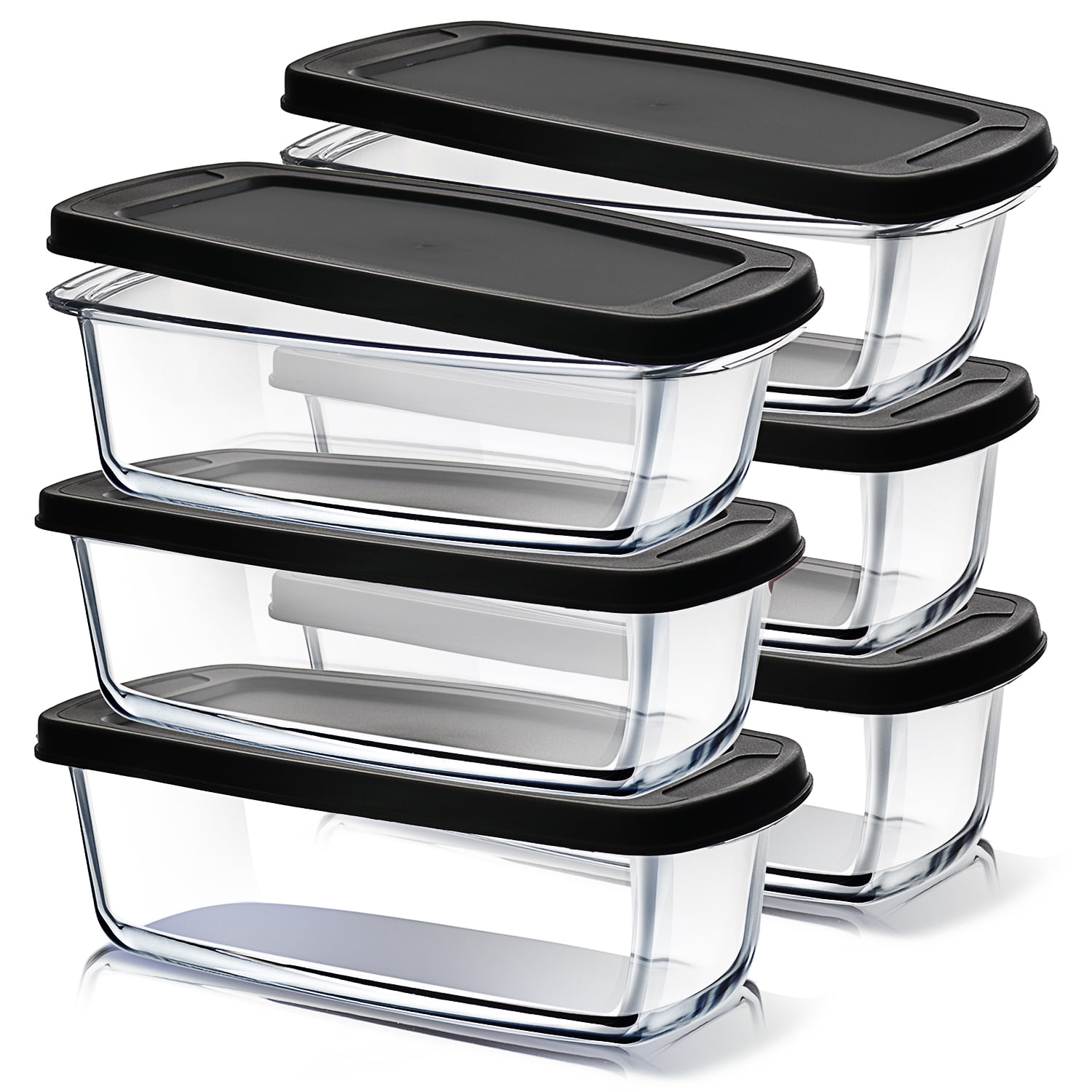 Virtu Glass Food Storage Containers, Airtight Glass Meal Prep ...