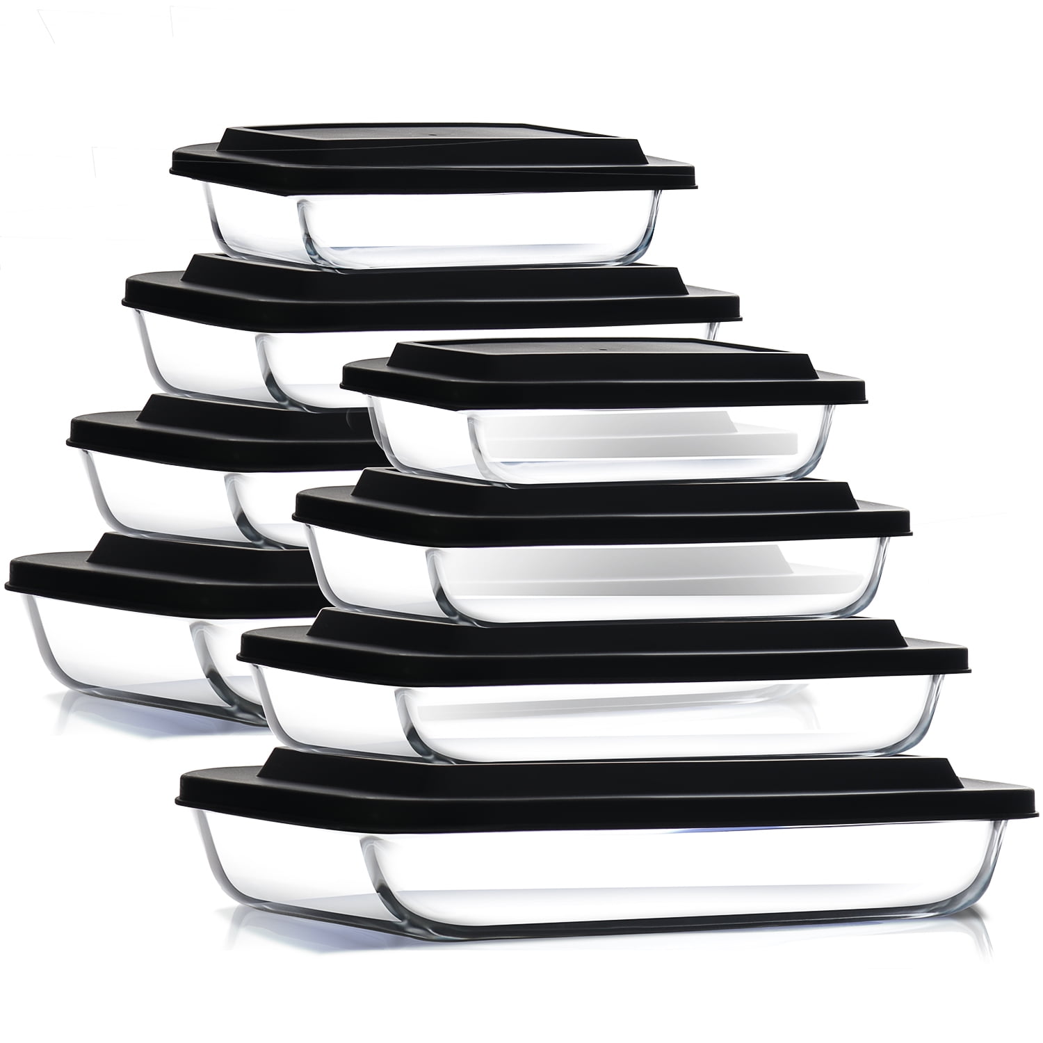 Virtu Glass Food Storage Containers, Airtight Glass Meal Prep ...