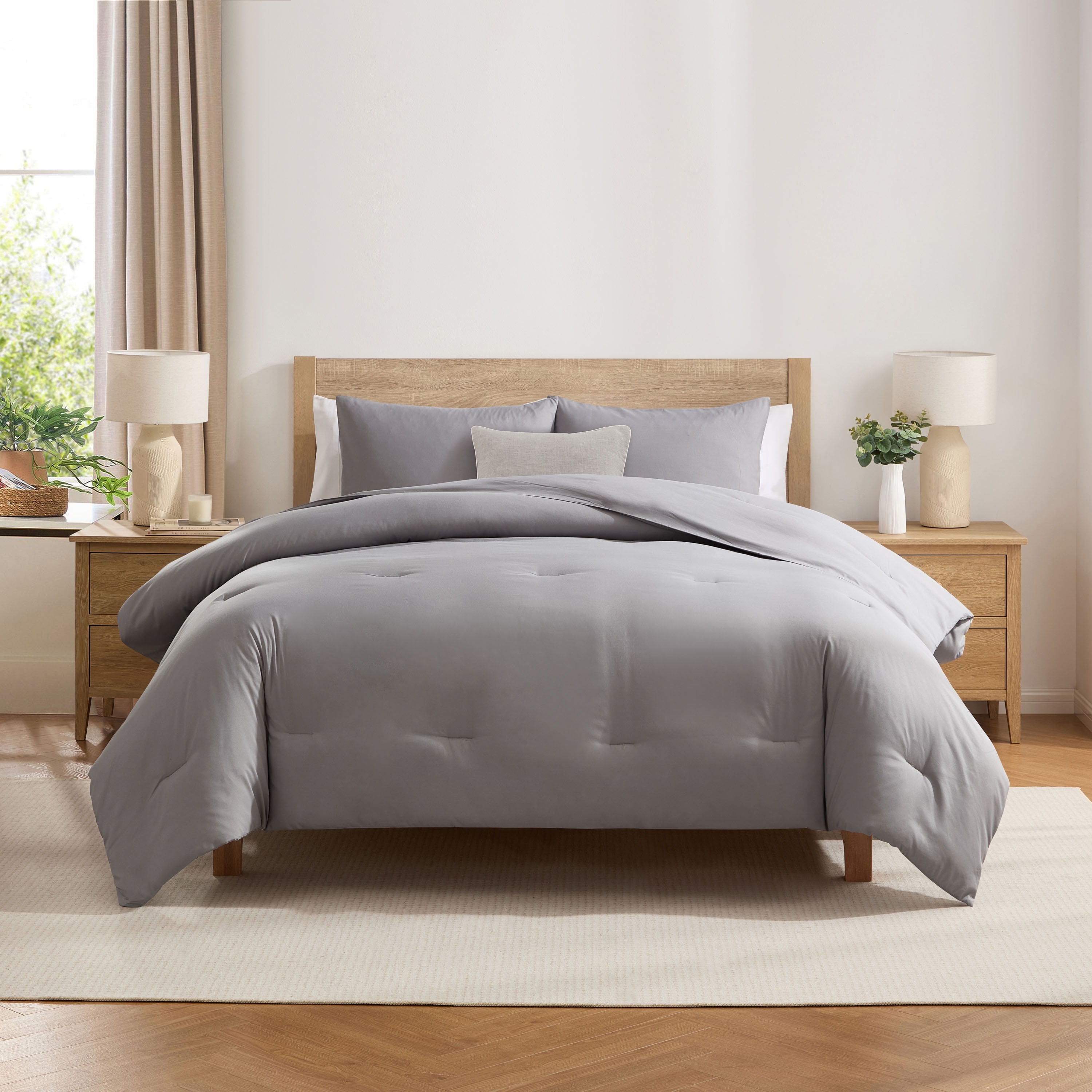 Ravure Modern Queen Comforter Sets, 3 Piece Seamless Reversible ...