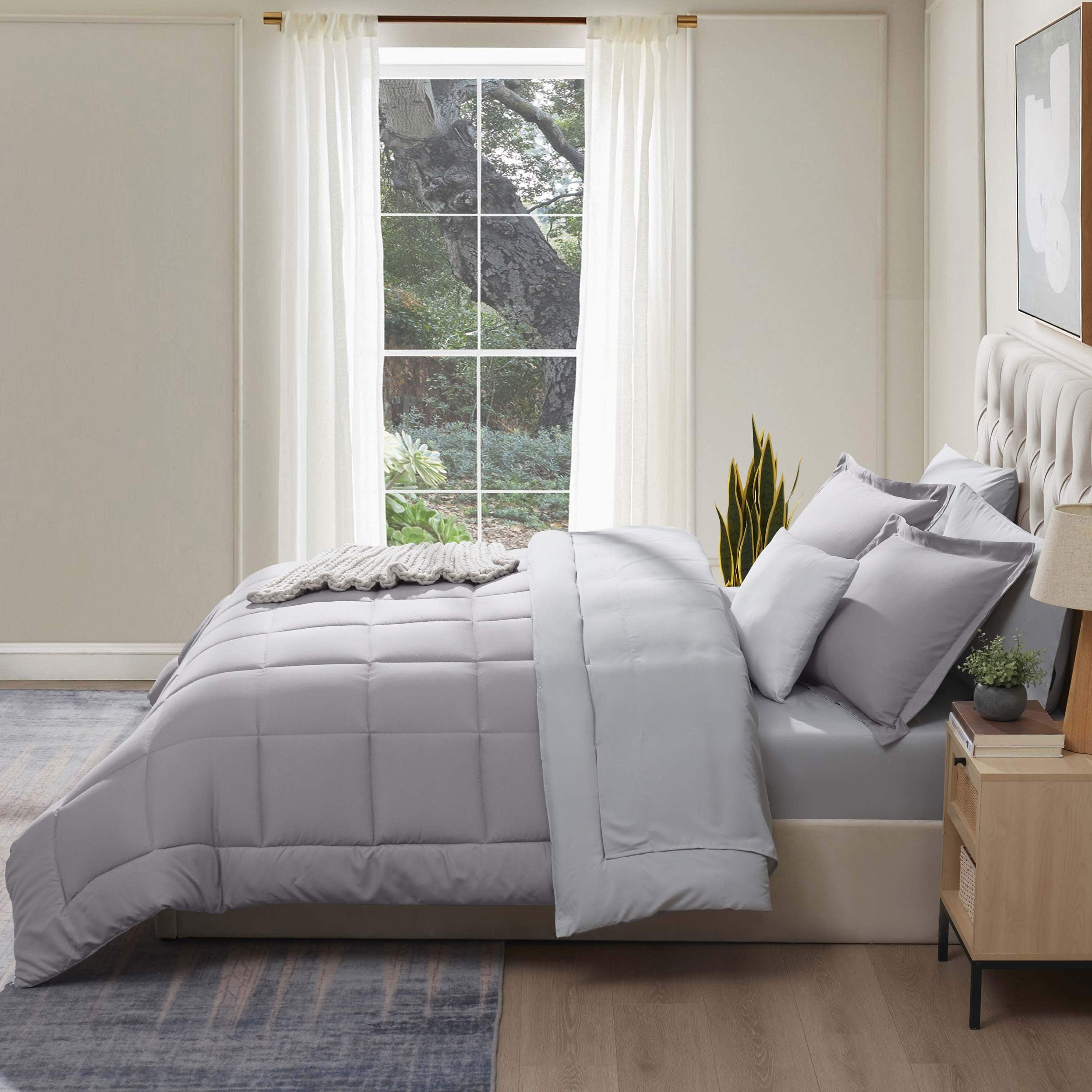 Virtu Modern Comforter - 7 Piece Seer Sucker - Twin - Mocha Brown ...