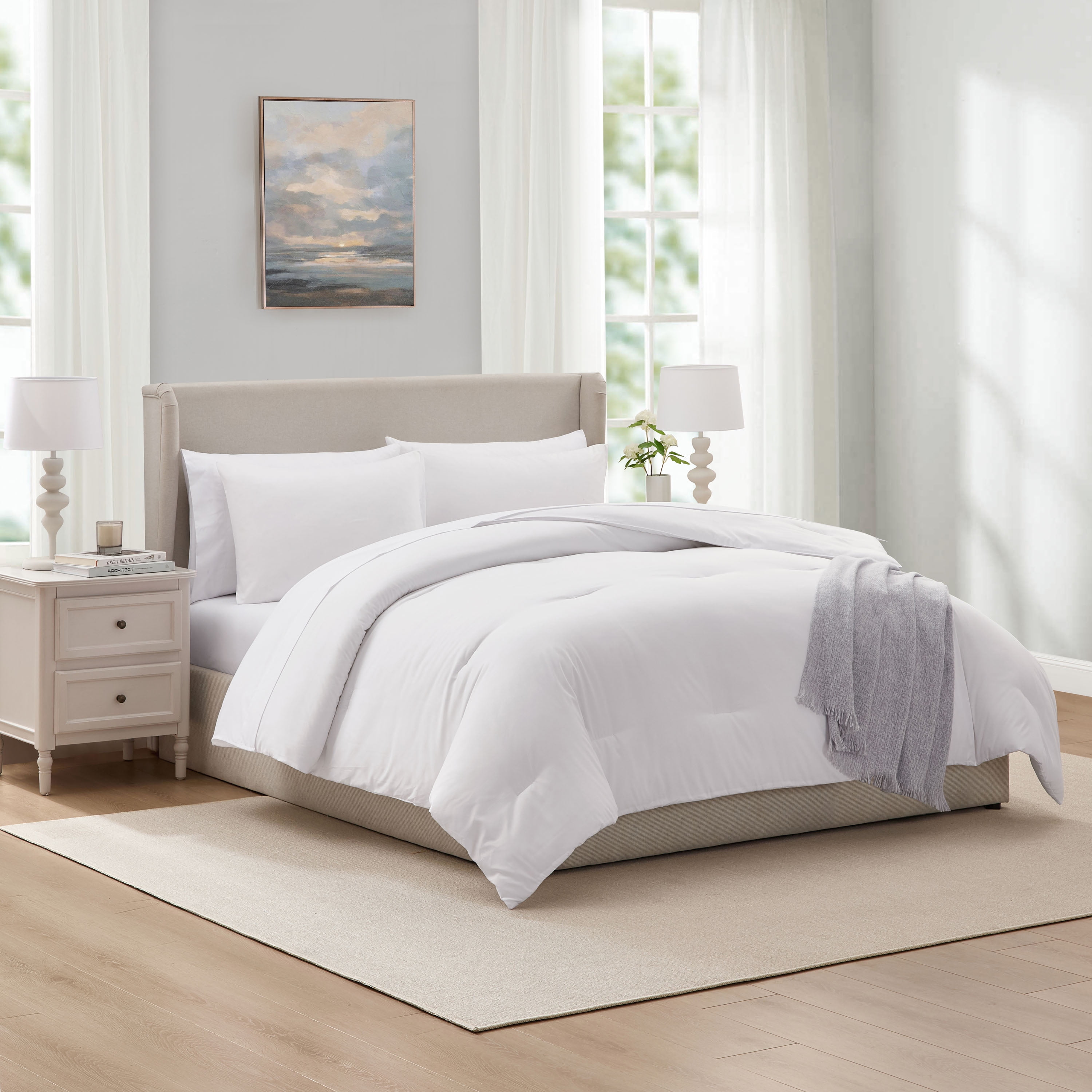 Ravure Queen Comforter Set, 7pc Bed in a Bag, Seamless Bedding ...