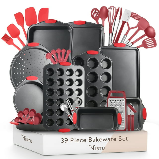 Joy Table 39pc Nonstick Carbon Steel Bakeware Set, Black Baking Pan ...