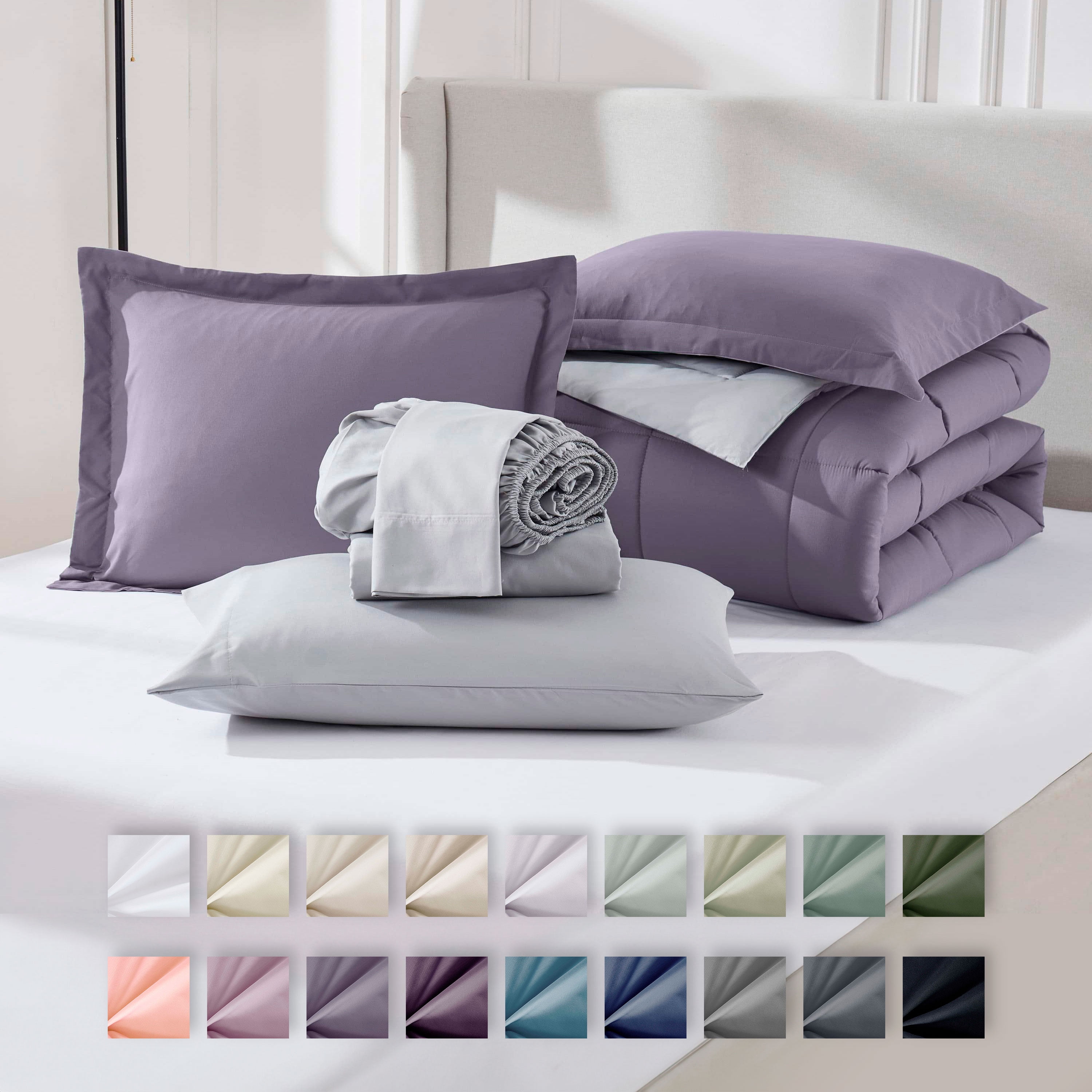 Virtu Queen Comforter Set With Sheets, Bed In A Bag 7 Piece, Bedding ...