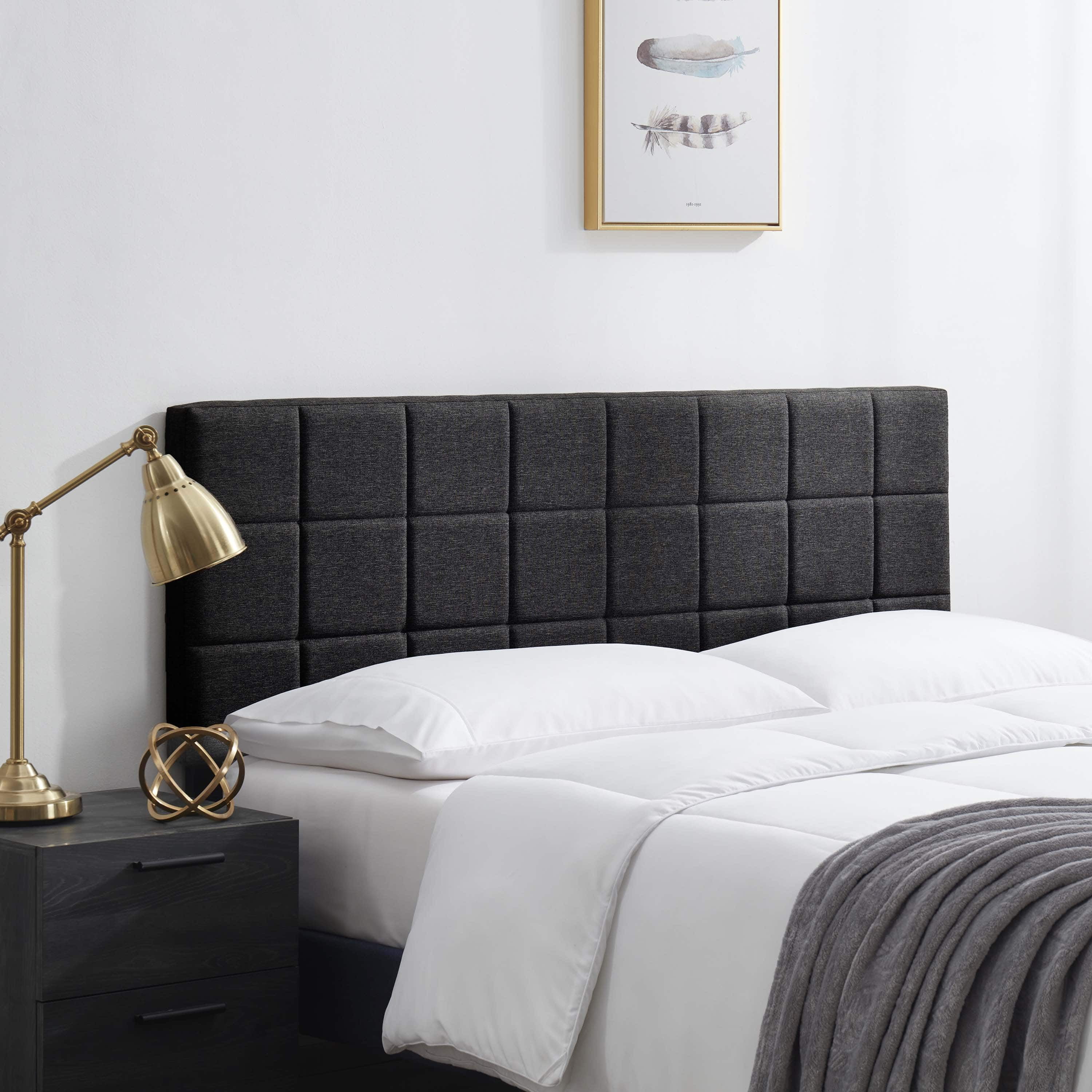 LammaLoe Square Tufted Upholstered Full Headboard with Adjustable ...