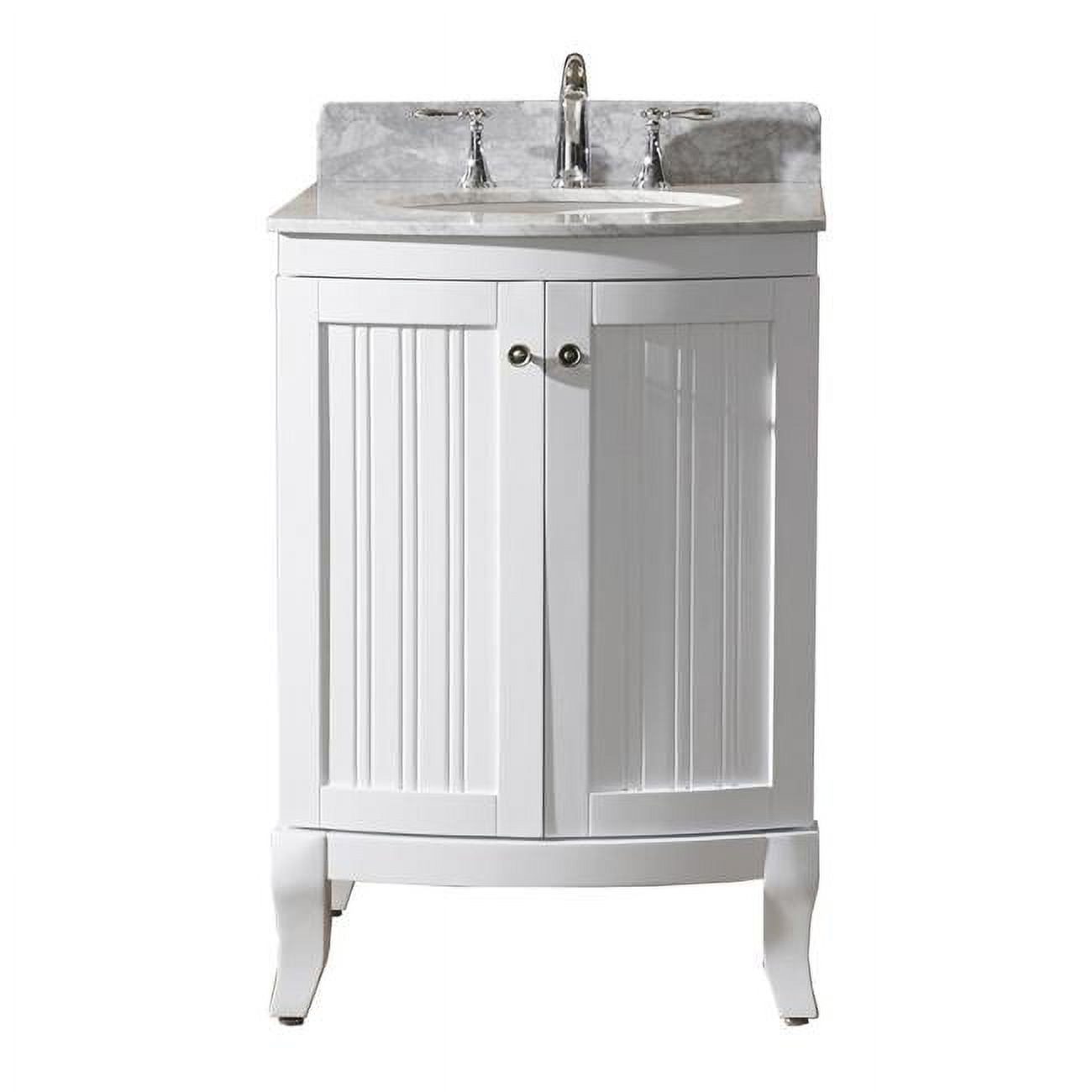 Virtu USA Khaleesi 24 in. Single Bath Vanity in White with White Marble ...