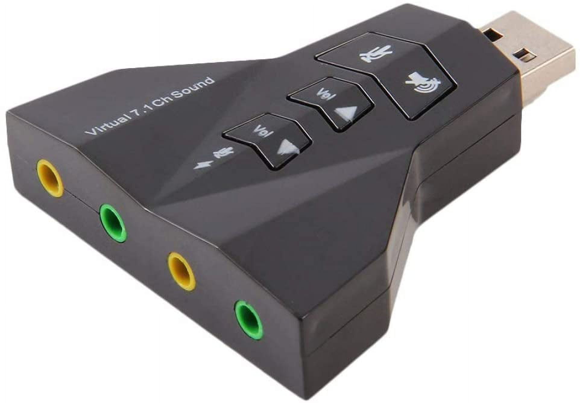 Virtual 7.1 Audio Sound Card Adapter Mic 3.5mm USB Mic Speaker Adapter ...