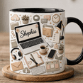 Virtual Assistant Mug Personalized VA Gift, 2D Printed 3D Effect Laptop ...
