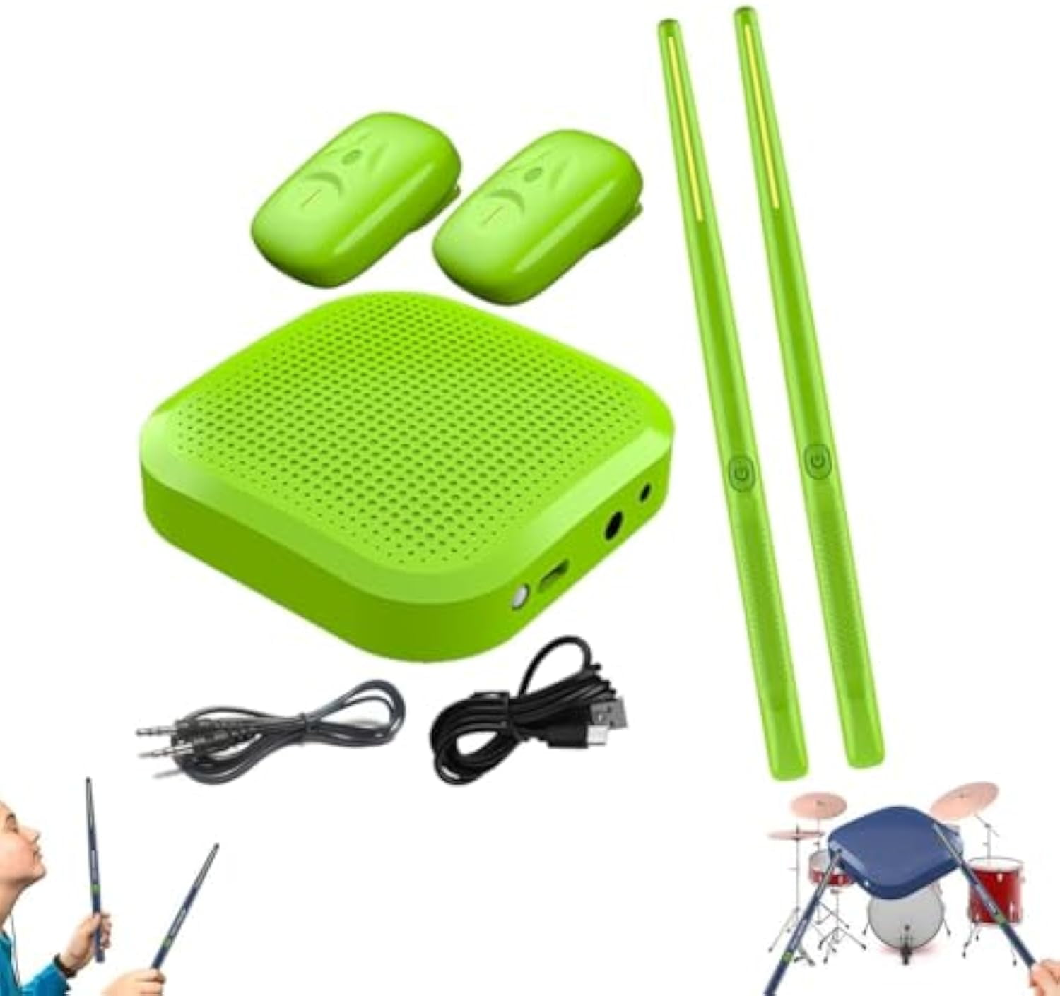 Virtual Drum Kit, Portable Electronic Air Drum Set, Electric Drumsticks ...