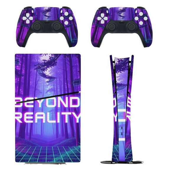 Virtual Forest Neon Cyber Console Skin Bundle for PS5 Pro Slim Disc & Digital / PS4 – Full Wrap ...