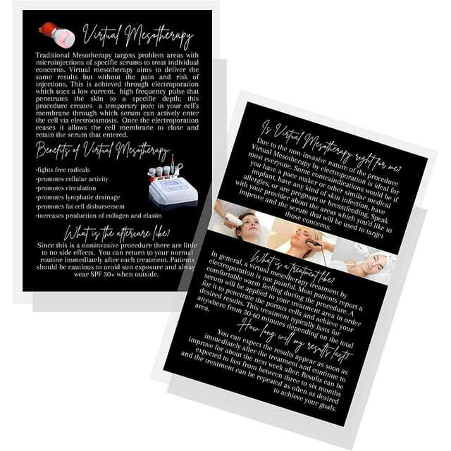 Virtual Mesotherapy Information Card 30 Pack 4x6" inch Postcard Size ...