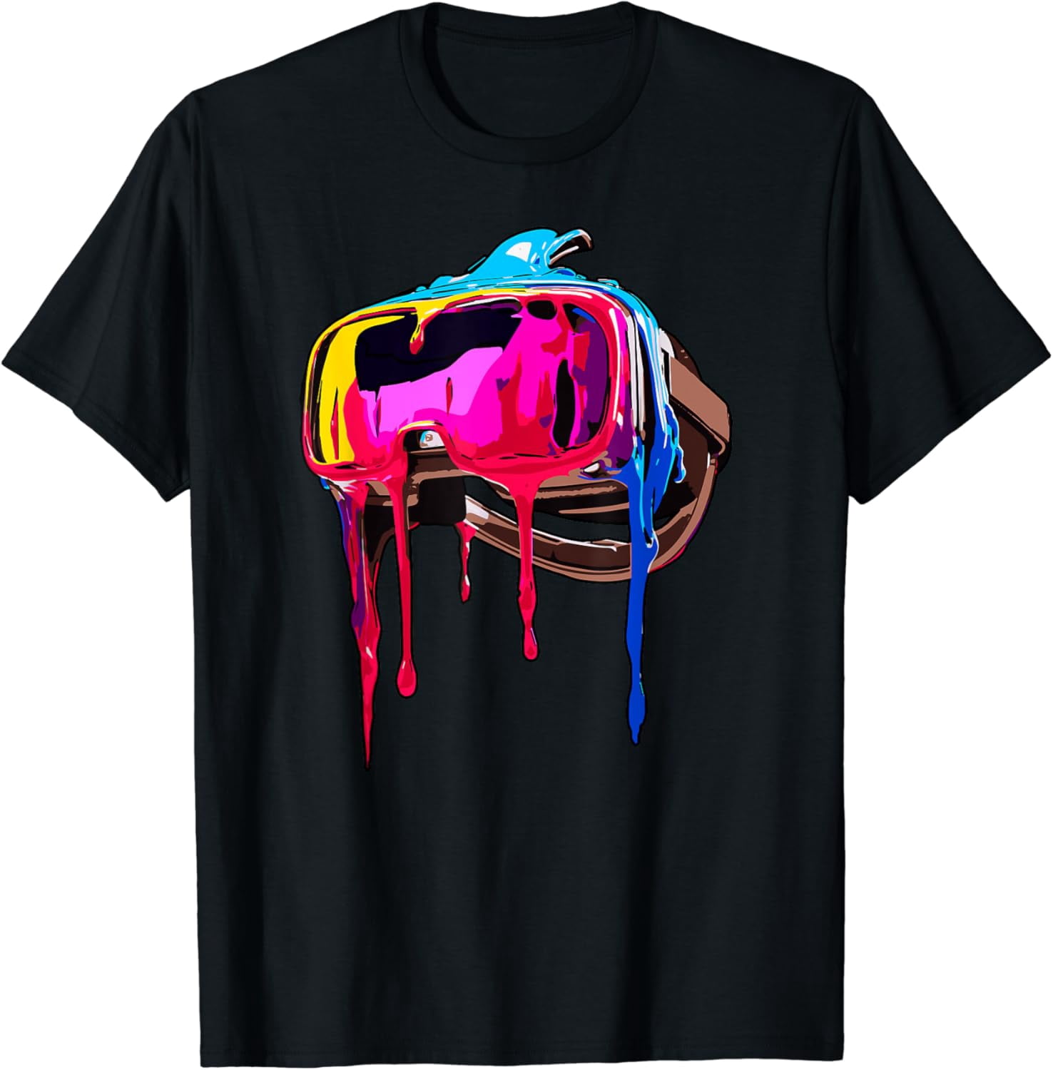 Virtual Reality Headset Dripping Paint Graffiti Artist Gamer T-Shirt ...