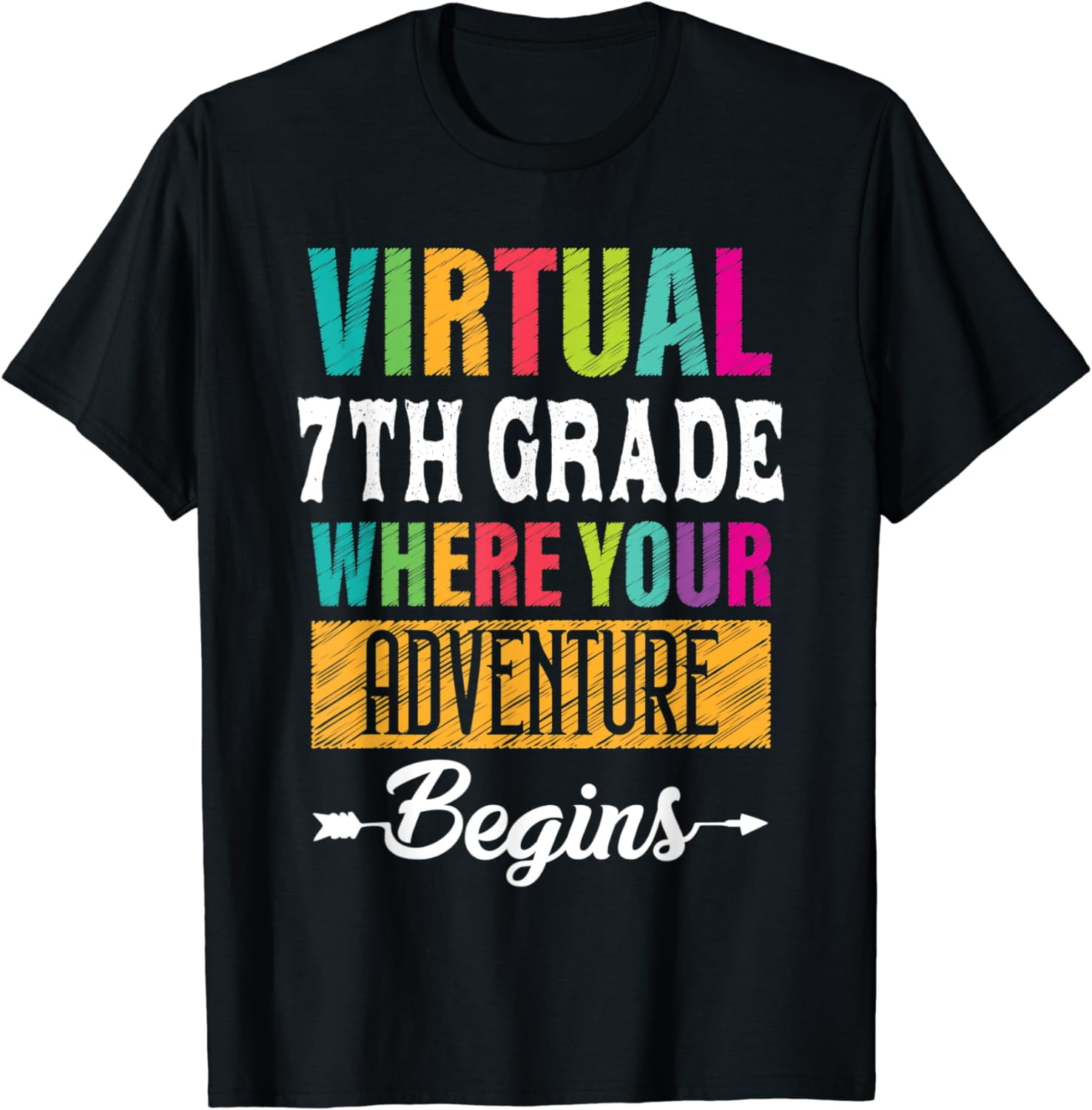 Virtual Seventh grade Where Your Adventure Begins Teacher T-Shirt ...
