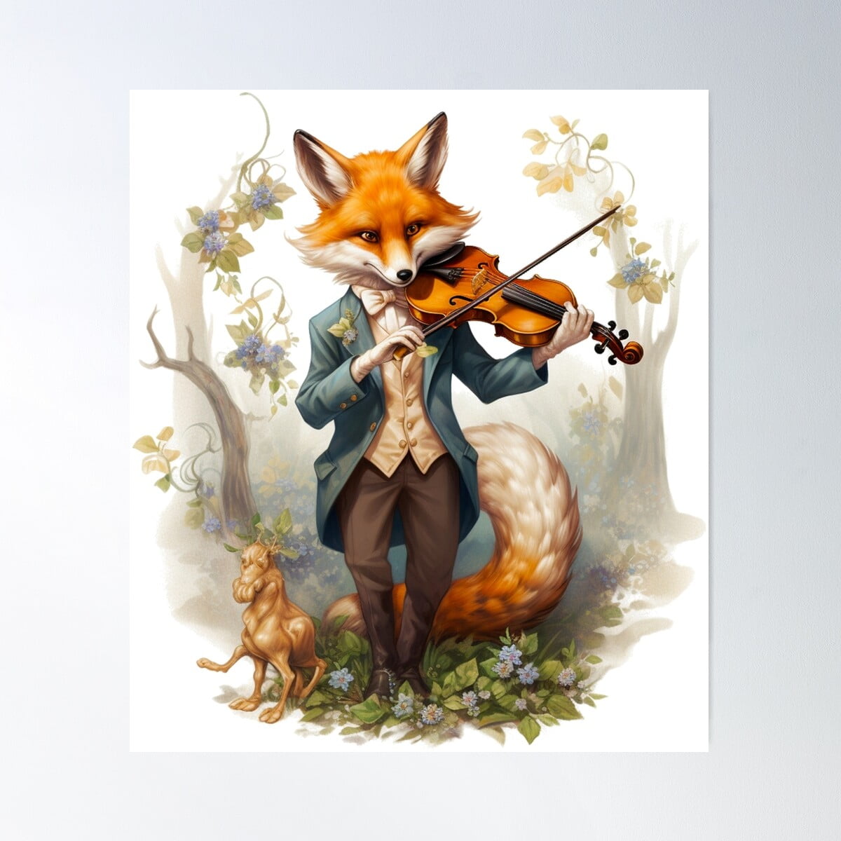 Virtuoso Vulpine: The Classical Fox Violinist Poster Wall Art, Modern ...