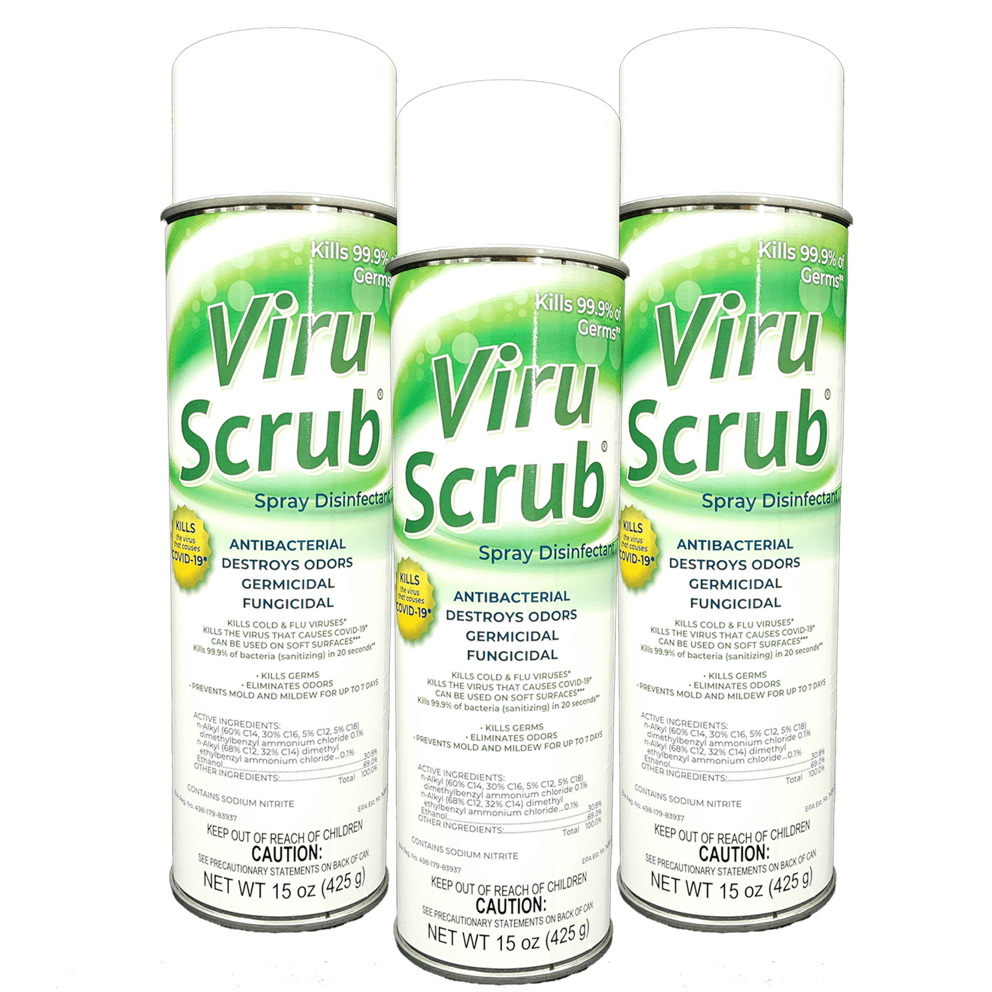 ViruScrub Aerosol Disinfectant & Deodorizer, Citrus Scent, 15 oz (3 ...
