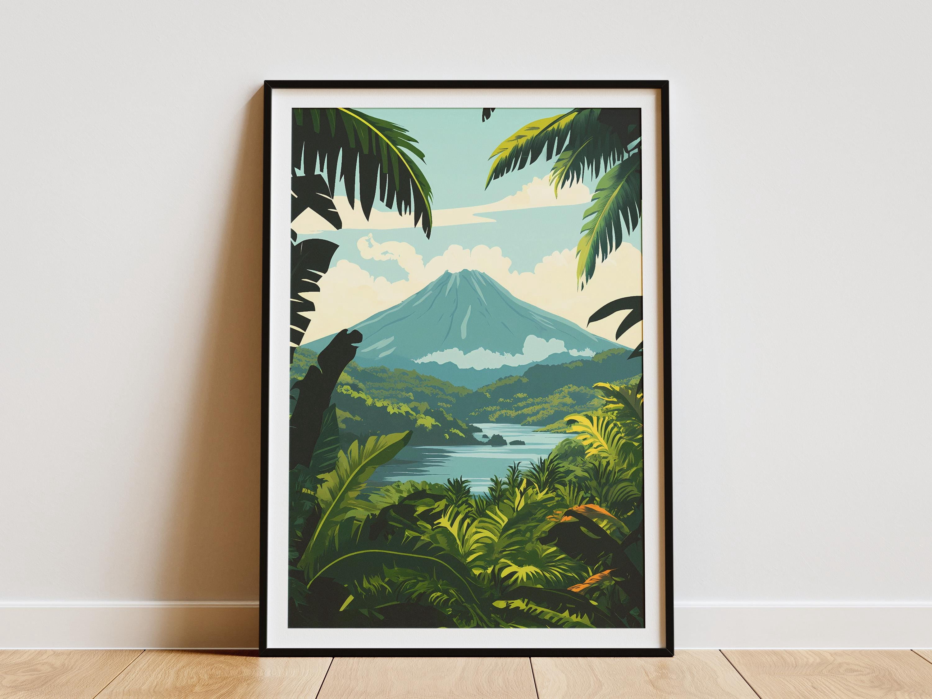 Virunga National Park Congo Africa Landscape Poster Print Tropical ...