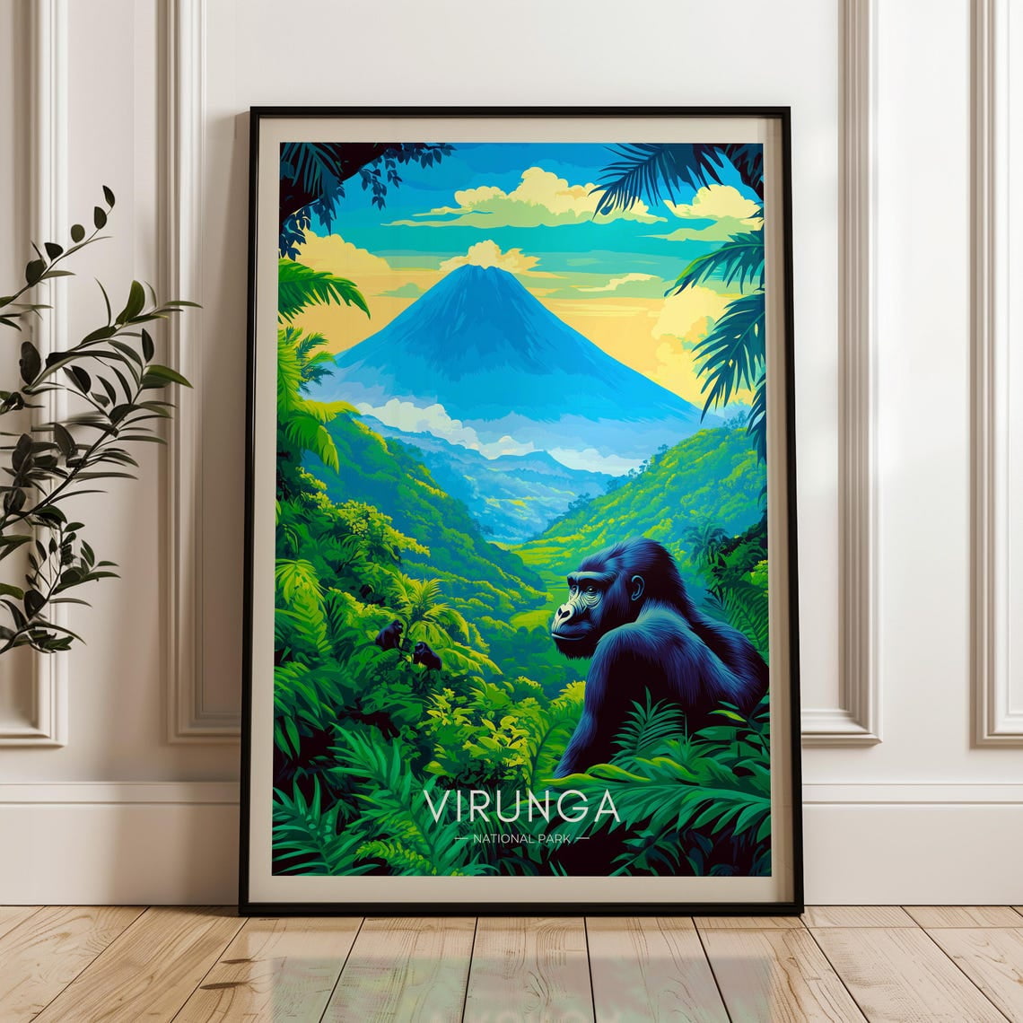 Virunga National Park Travel Poster - Democratic Republic Of Congo Wall ...
