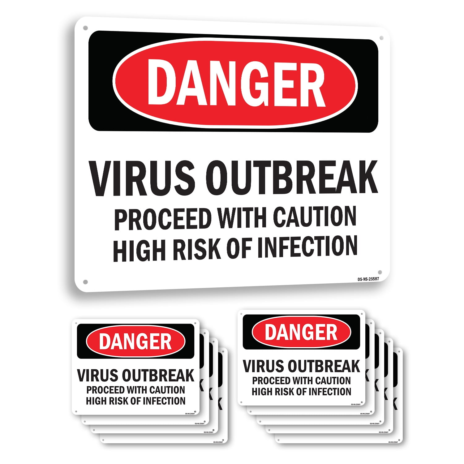 Virus Outbreak OSHA Notice Rigid Plastic Sign 24 Inch x 18 Inch - 10 ...