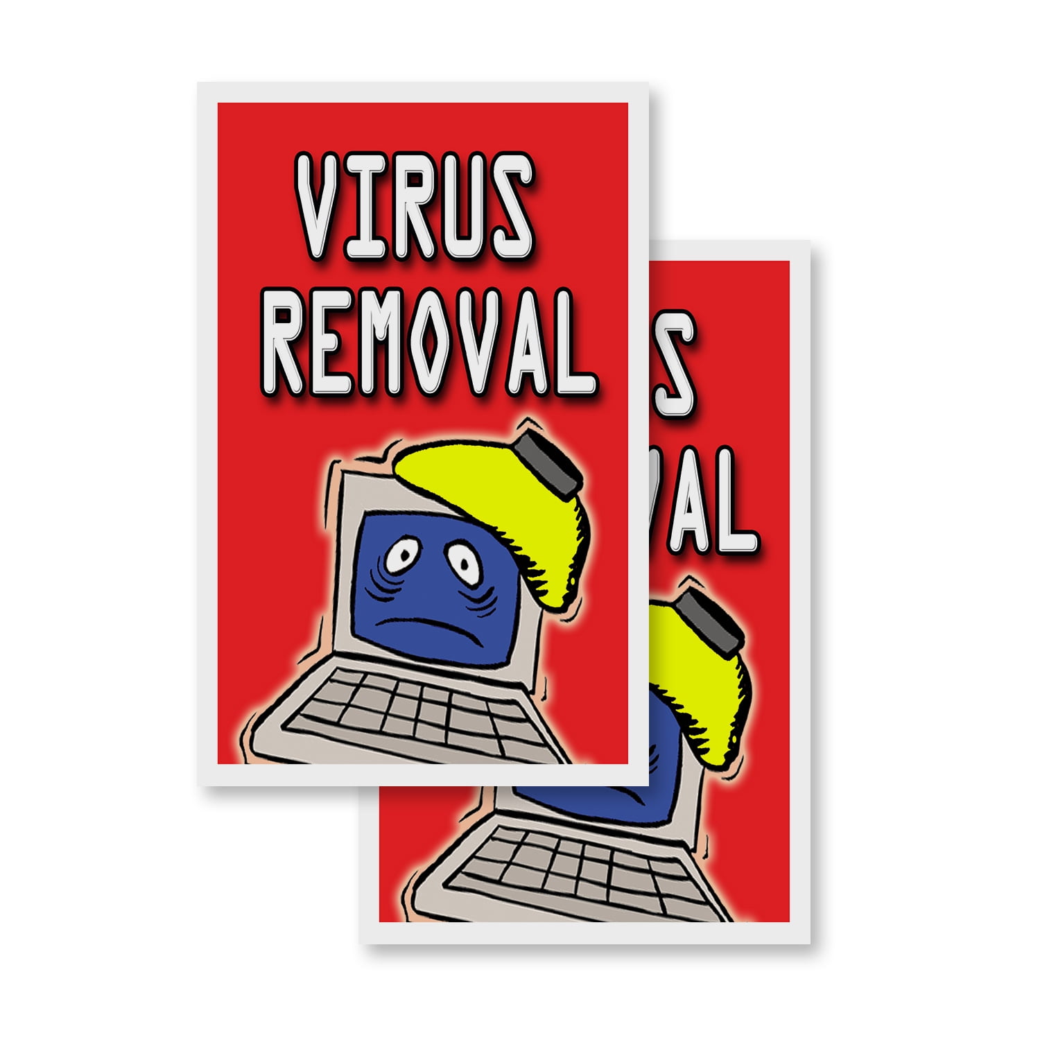 Virus Removal (2-PACK) 24" x 36" Vinyl Decals | Sign Insert Peel ...