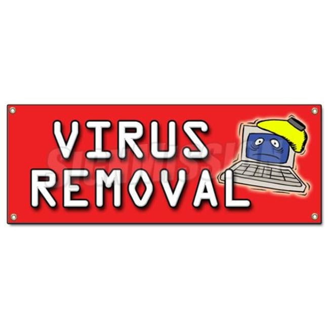 Virus Removal Banner Sign - Computer Repair Fix PC - Walmart.com