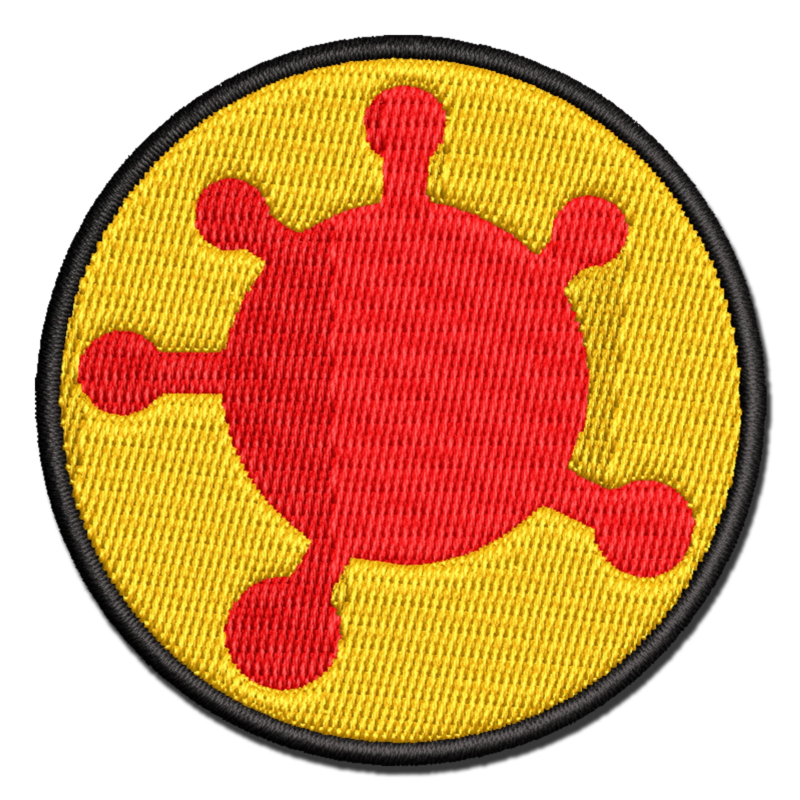 Virus Symbol Solid Applique Multi-Color Embroidered Iron-On Patch - 2.0 ...