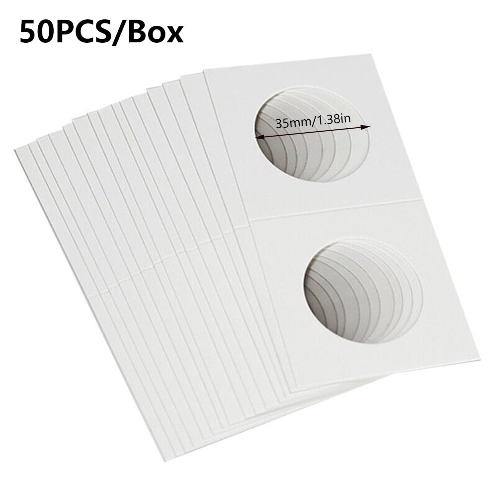 Virwir 50pcs Coin Holders For Collectors Cardboard Coins Flips Sleeves