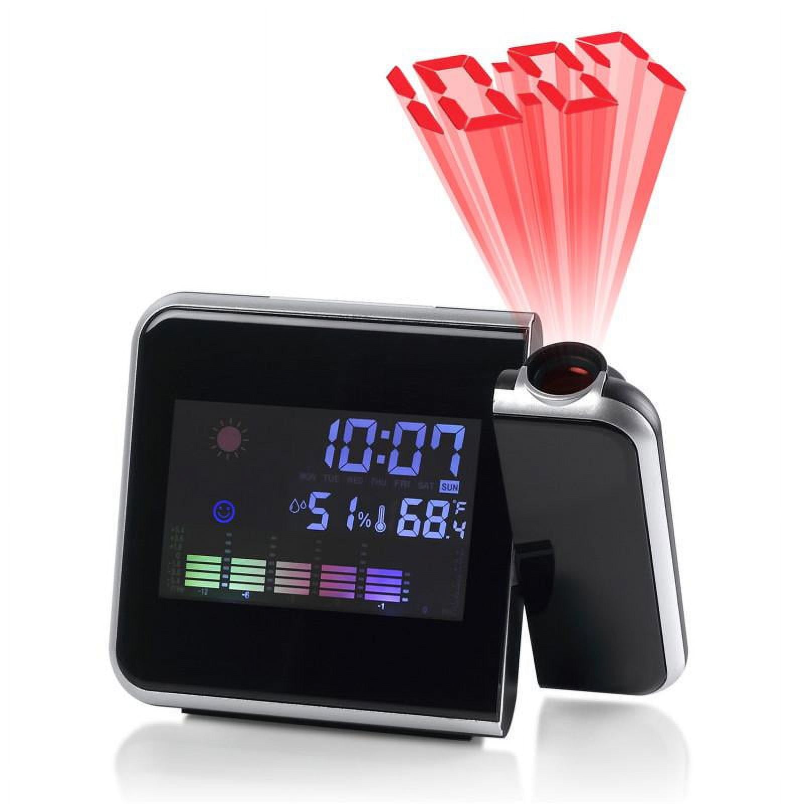 Virwir Creative Color LCD Digital Projection Alarm Clock, Temperature ...