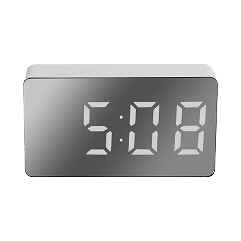 Virwir Digital Alarm Clock LED Mirror Electronic Clocks 12/24H USB ...