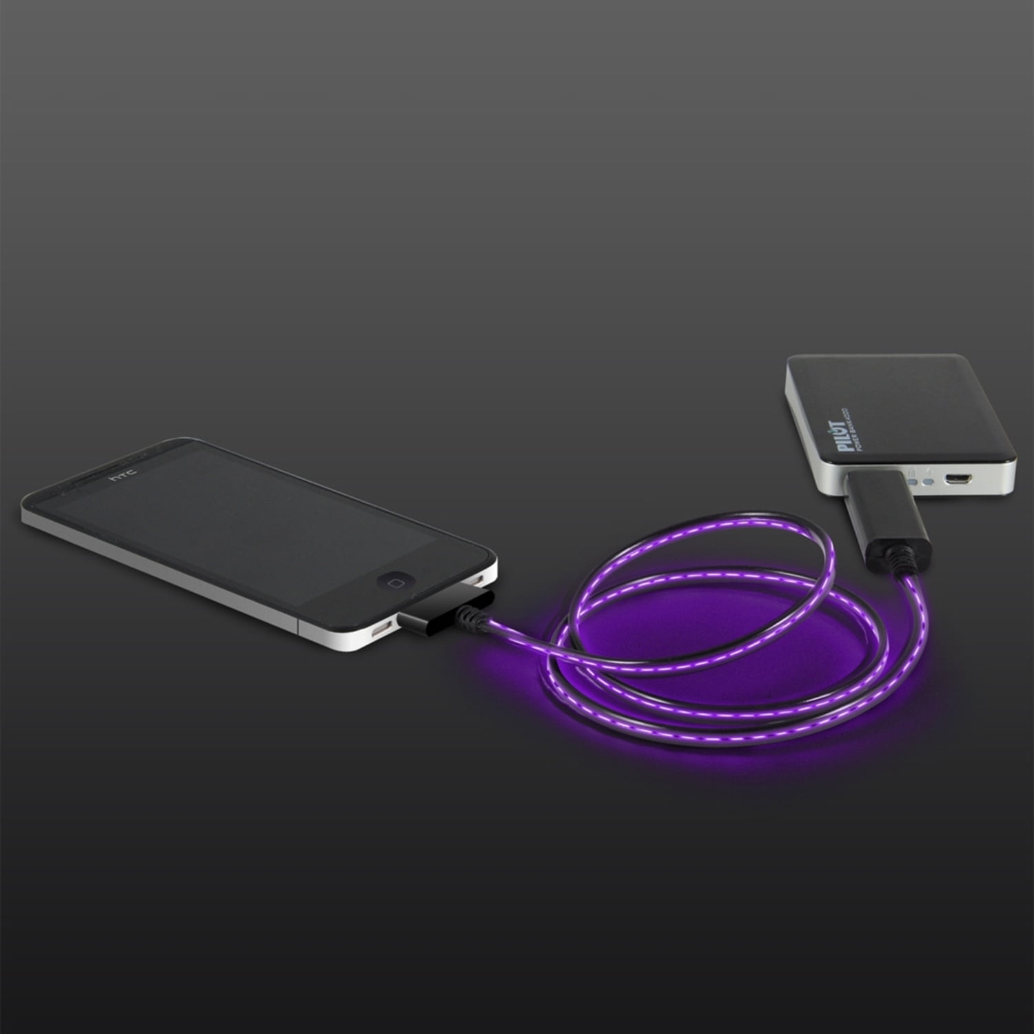 Visable Purple LED Light Up 3FT USB 30 Pin Data Sync Charging Cable ...
