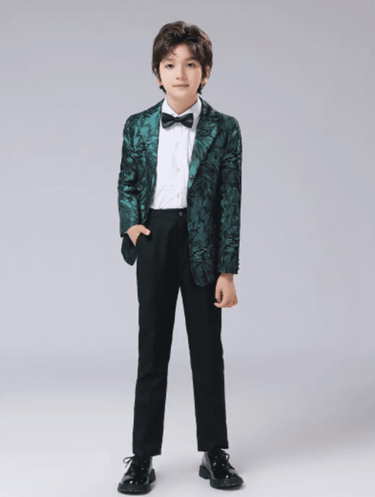 Visaccy Boy's Gentleman 4pcs Suit Set , Feather Pattern Coat, Formal ...