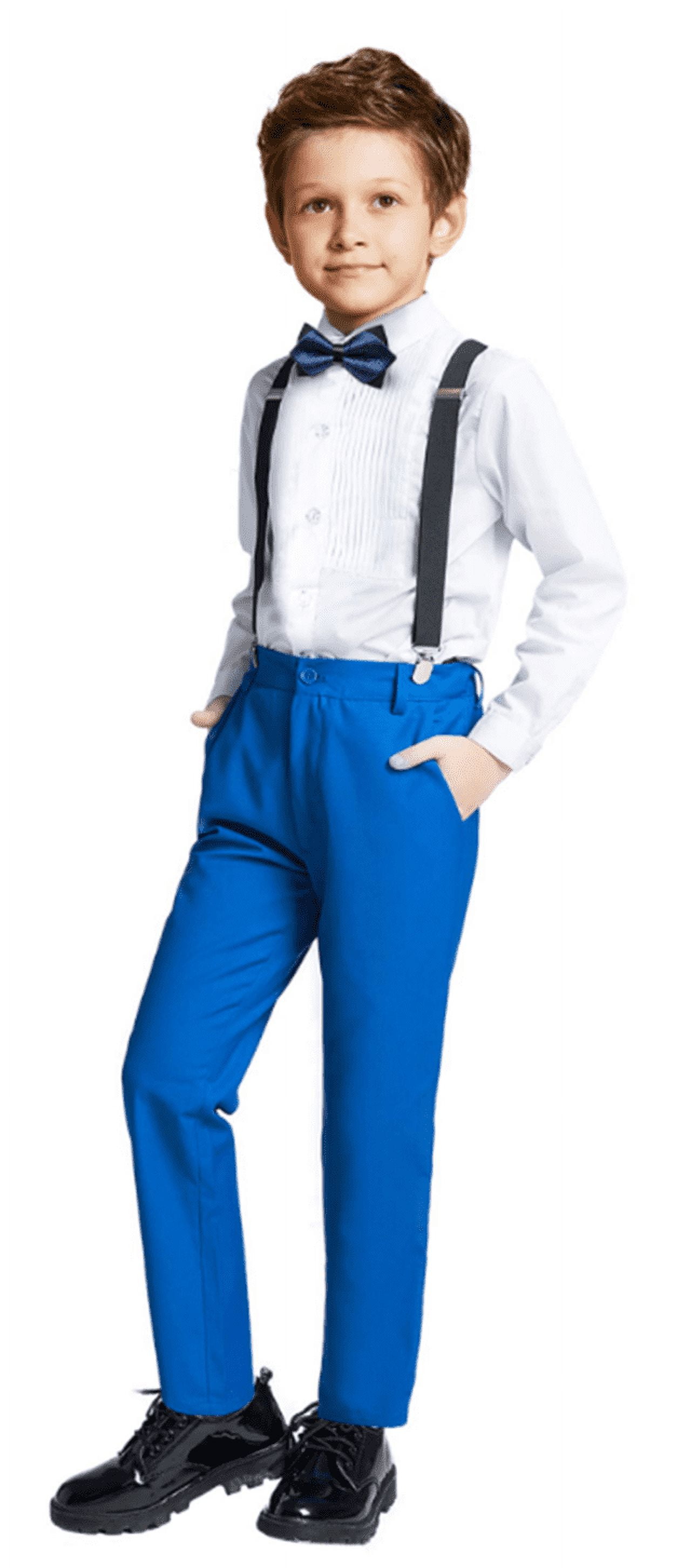 Visaccy Boys Formal Suit Set Blue Slim Fit Dresswear Toddler Boy ...