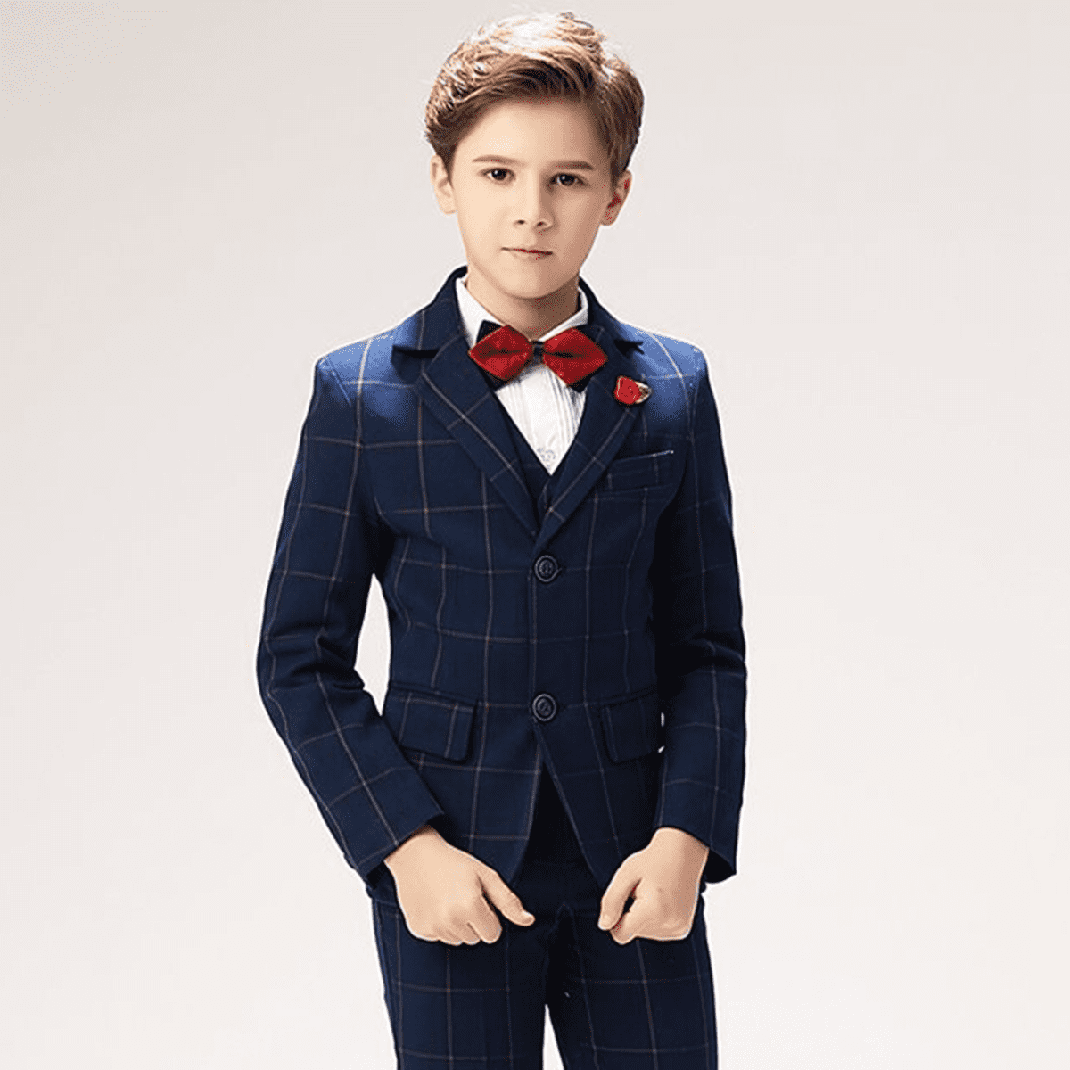 Visaccy Boys Suit Ring Bearer Suit Boy Dressy Outfit Set 5Pcs Formal ...