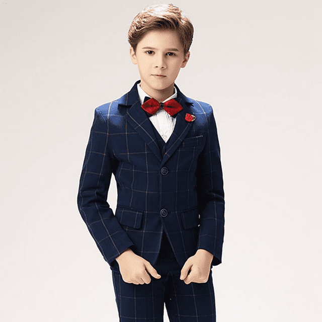 Visaccy Boys Suit Ring Bearer Suit Boy Dressy Outfit Set 5Pcs Formal ...