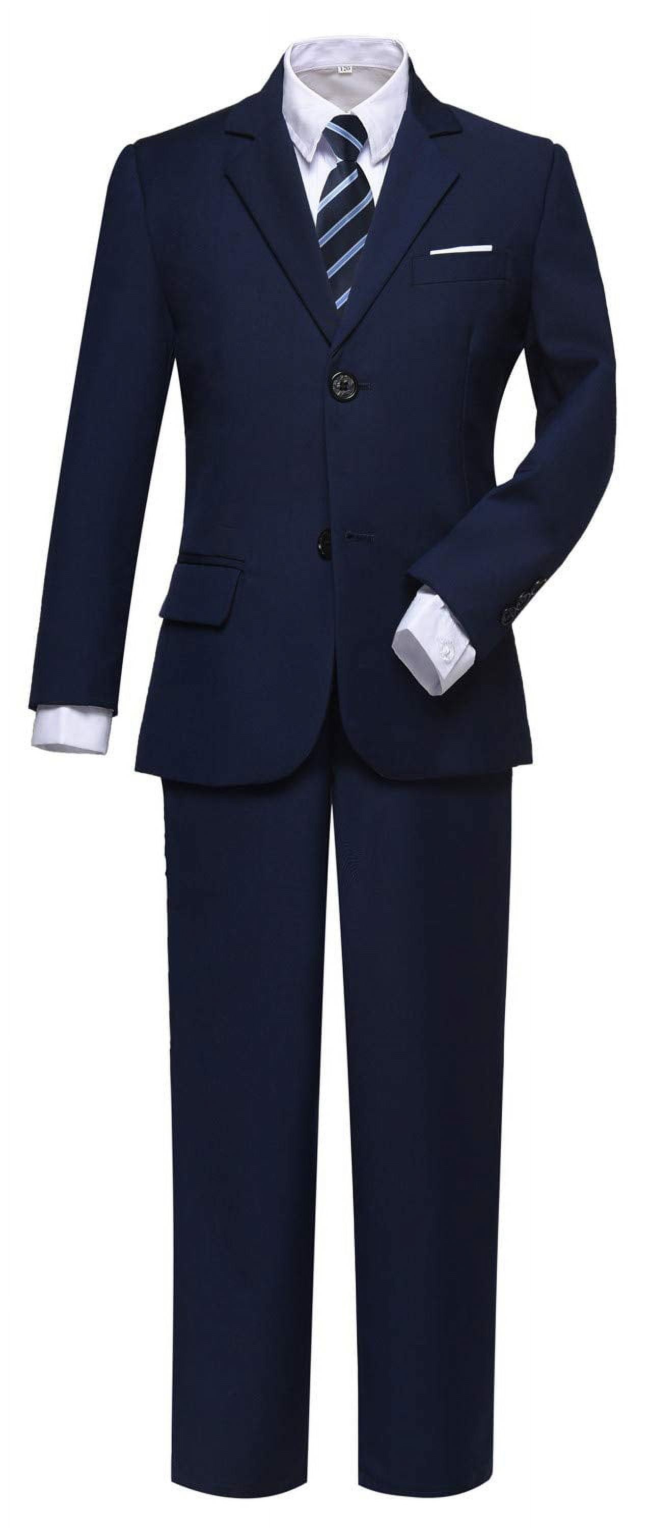 Visaccy Boys Suits Slim Fit Dress Clothes Ring Bearer Outfit Nnavy ...