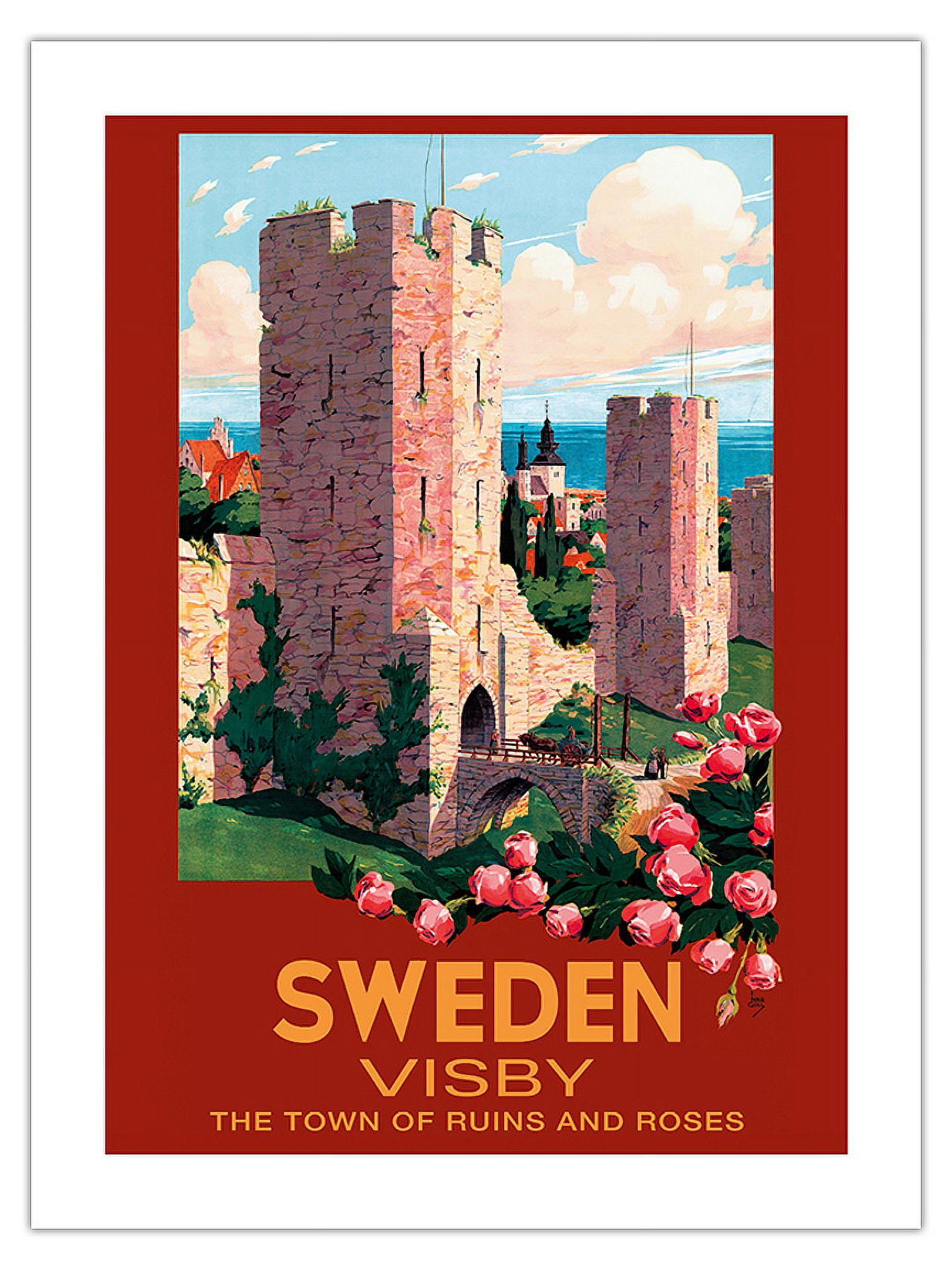 Visby Sweden - The Town of Ruins and Roses - City Wall - Vintage Travel ...