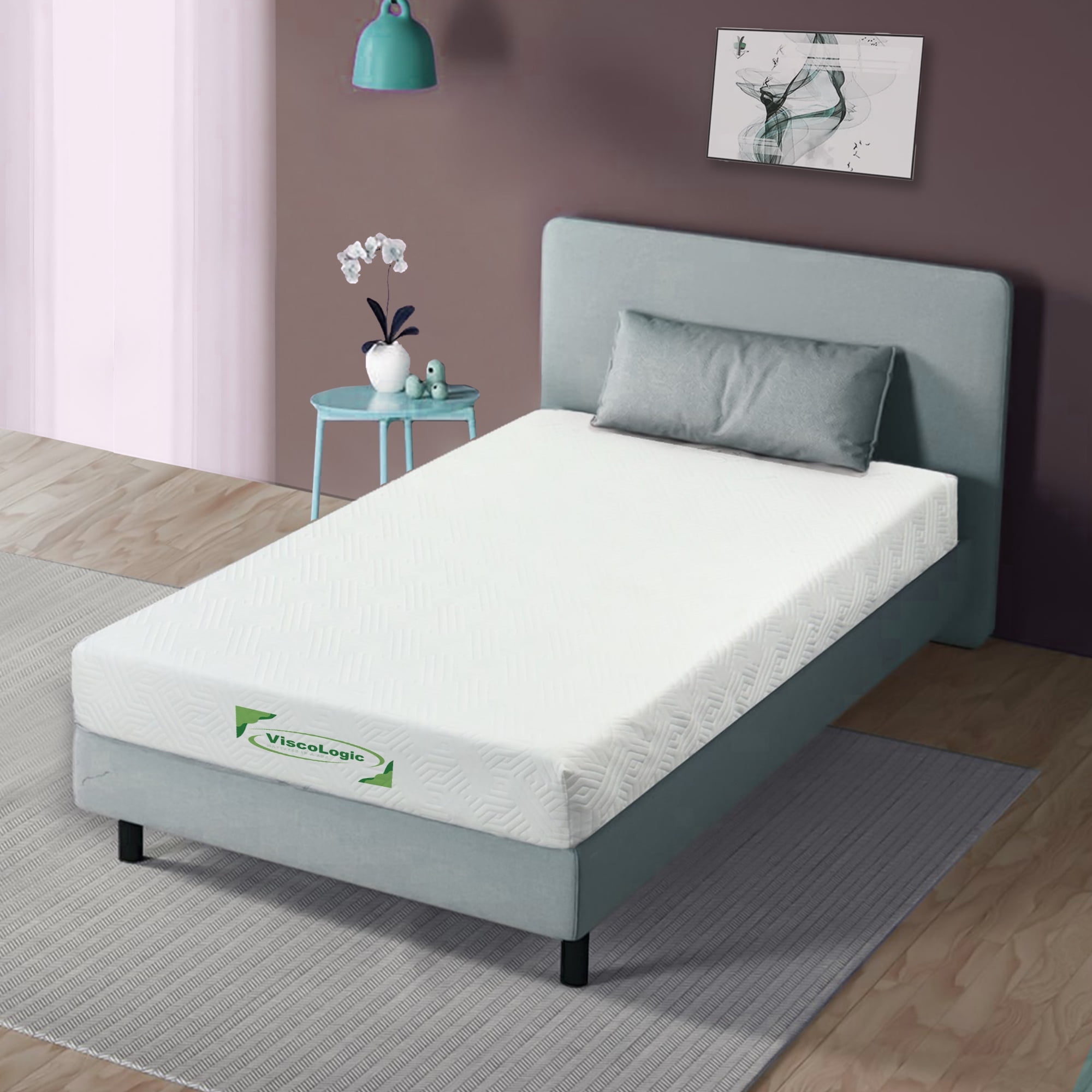 ViscoLogic 8" Twin Mattress for Adult, Kids Tight Top Medium Reversible ...